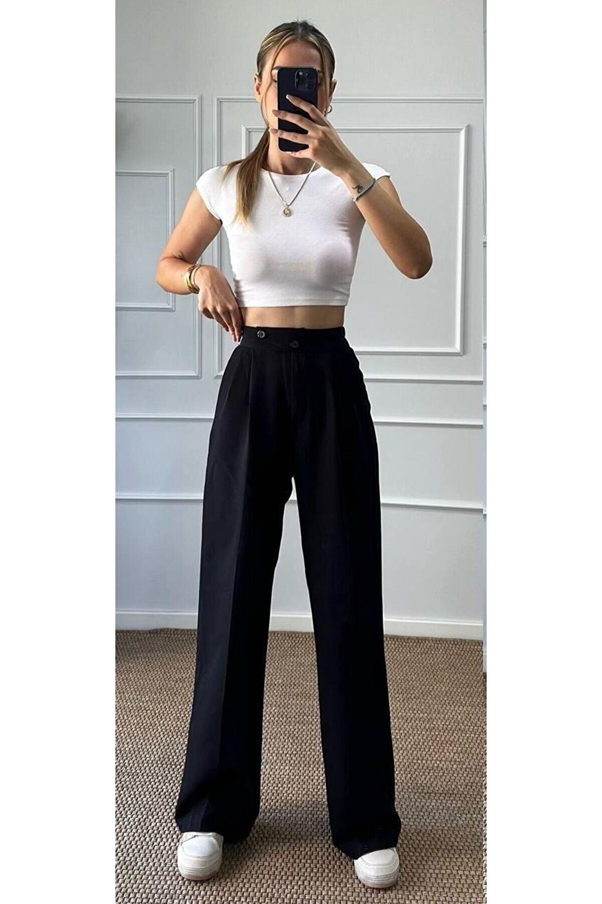 Hazel Kadın Siyah Kore Model Palazzo Pantolon Fiyatı, Yorumları - Trendyol