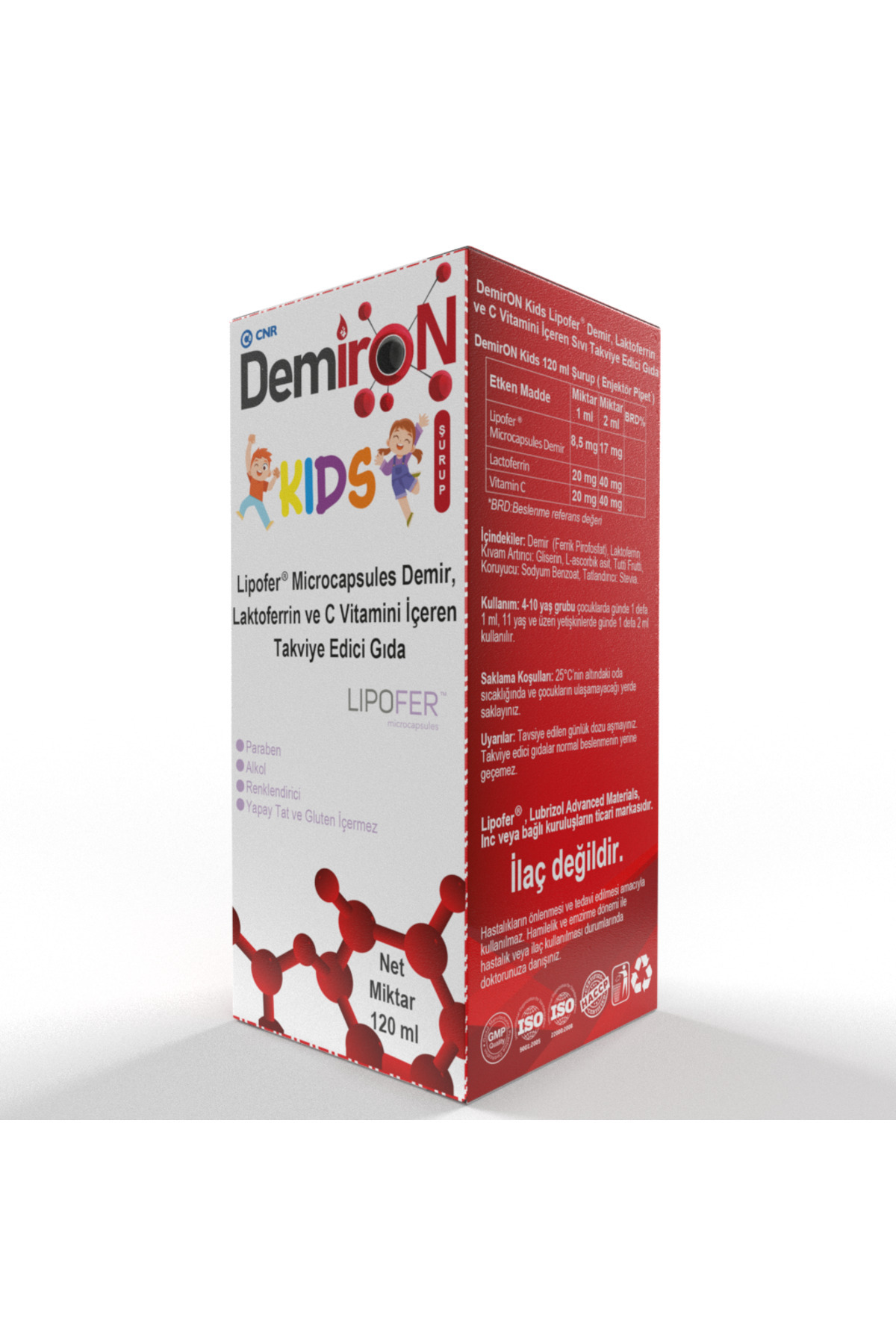 DEMİRON PLUS Demiron Kids Şurup 120 ml Lipofer Demir, Laktoferrin ve C ...