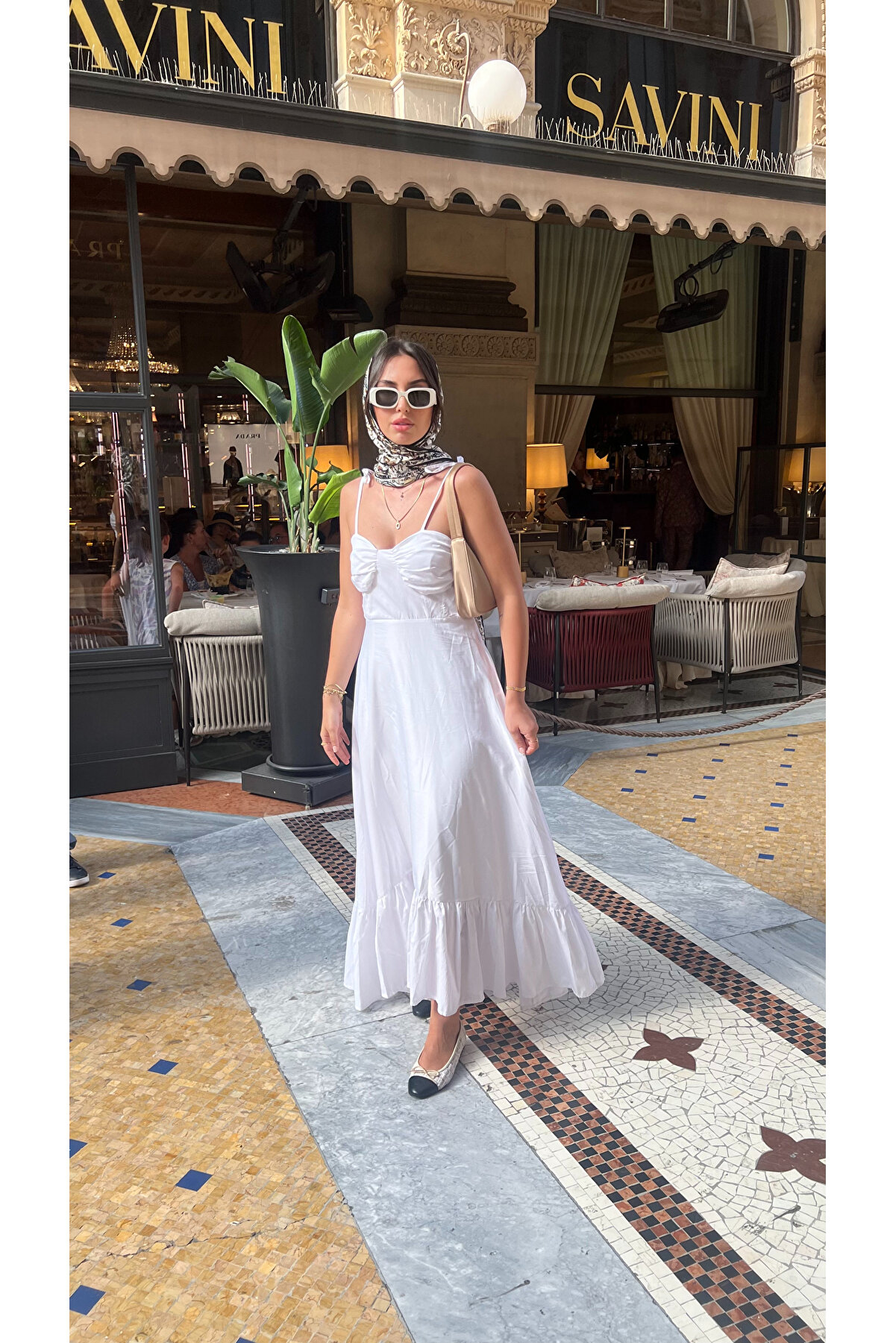 Ilta İstanbul Beyaz Fırfır Detaylı Askılı Maksi Elbise Fiyatı ...