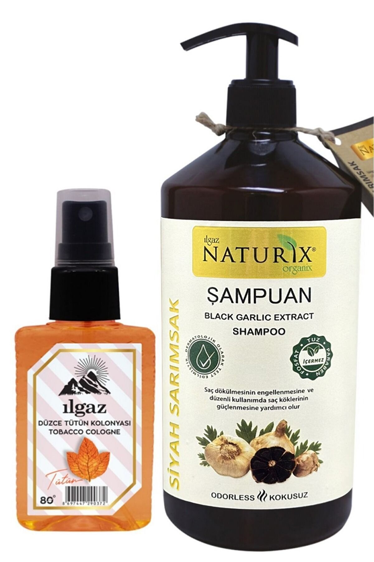 Naturix Siyah Sarımsak Özlü Şampuan 600ml & Tütün Kolonyası 50ml | Saç ...