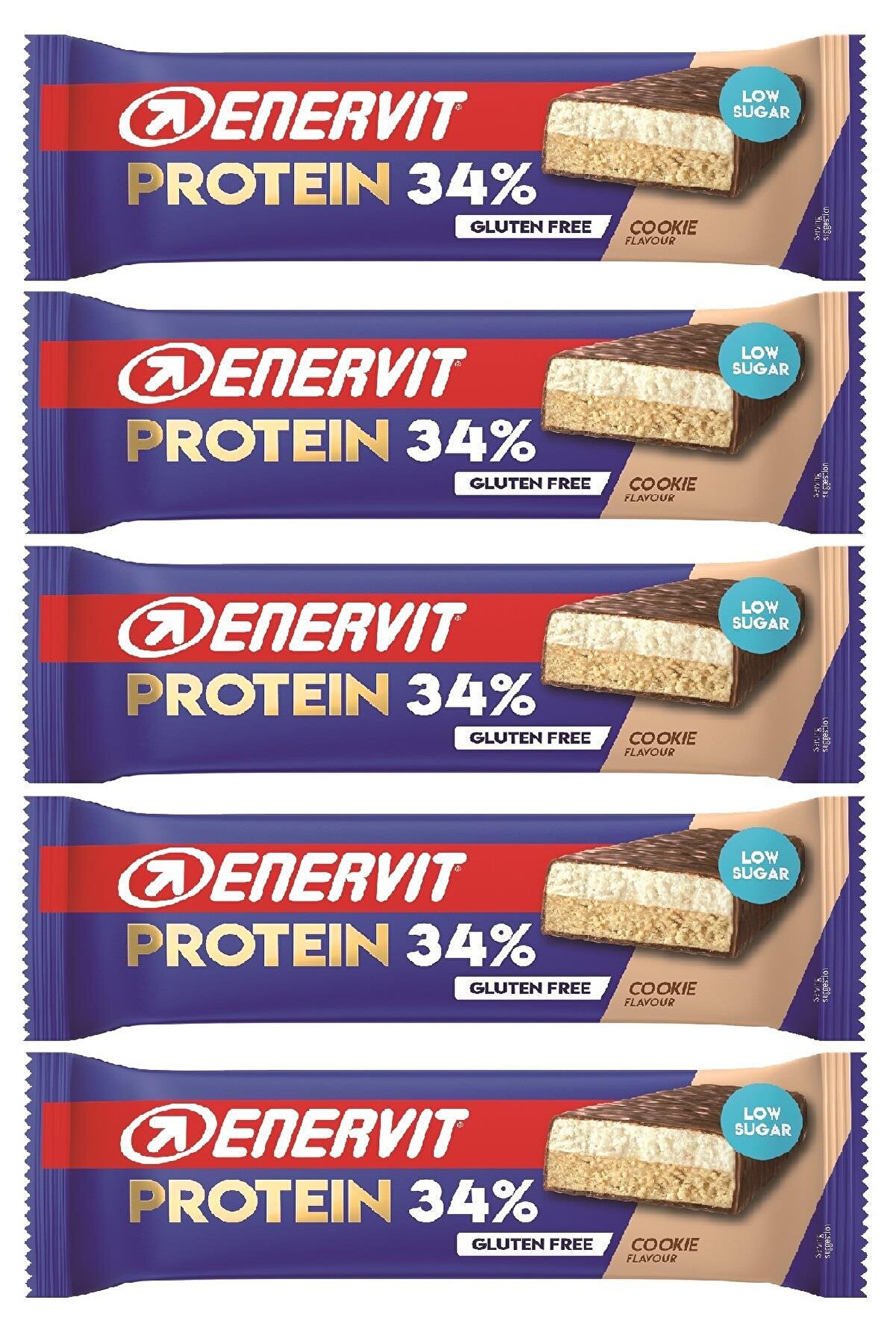 ENERVİT Enervit Cookıe Low Sugar - Kurabiyeli Protein Bar 55gr X 5 Adet ...
