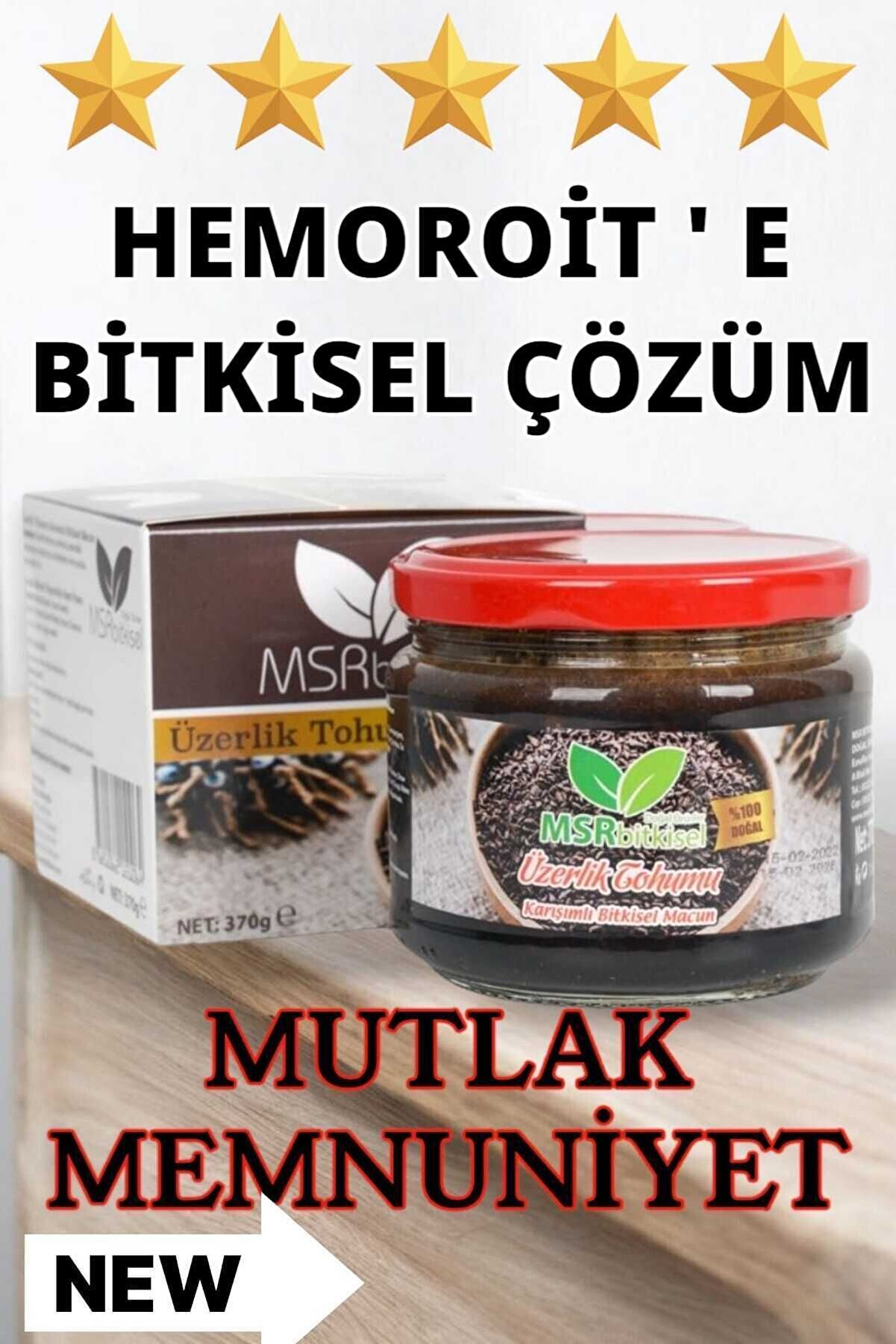 MSR BİTKİSEL DOĞAL ÜRÜNLER Üzerlik Tohumlu ( Hemoroit ) Macunu 370g ...