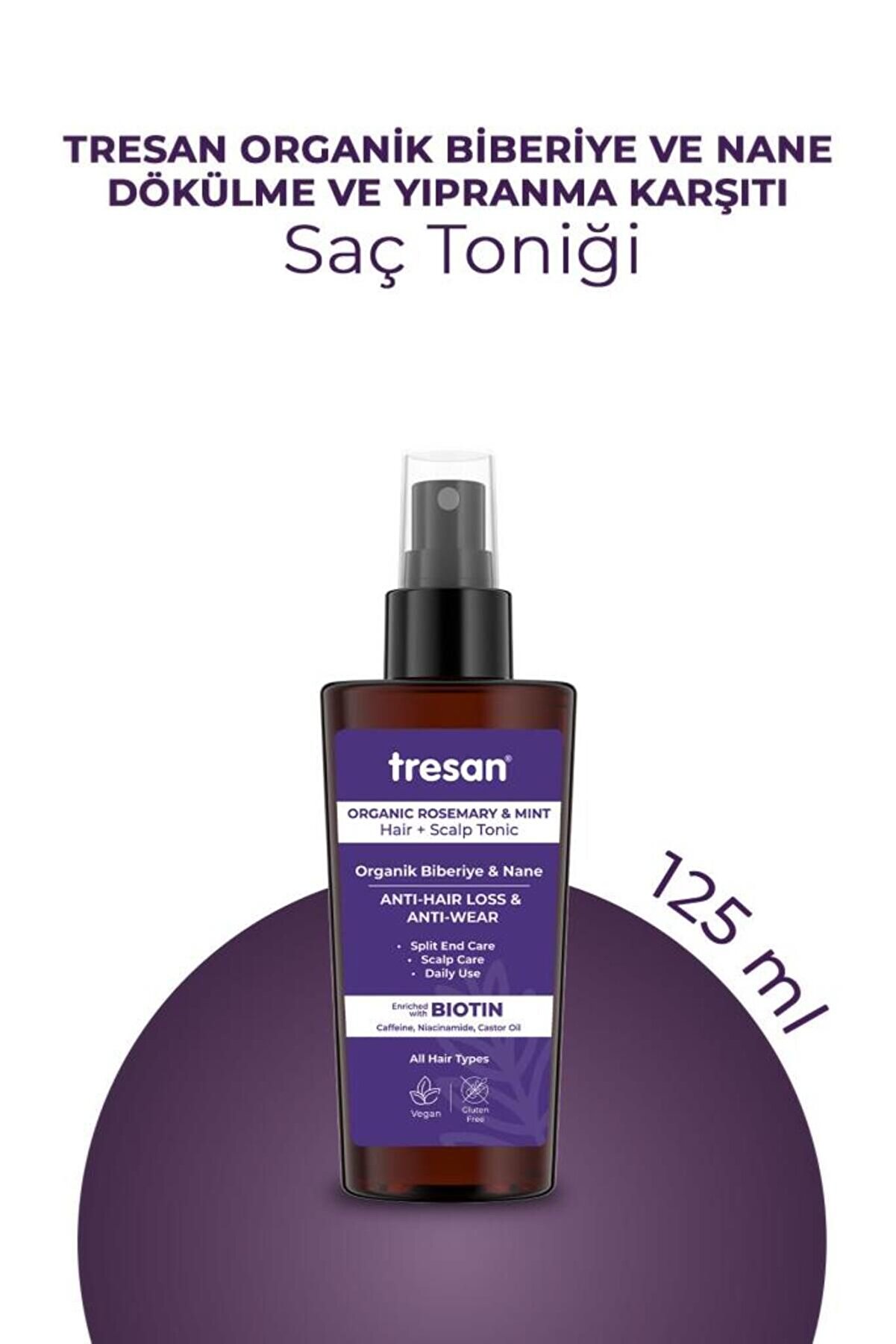 Tresan Organik Biberiye & Nane Dökülme ve Yıpranma Karşıtı Saç Toniği ...
