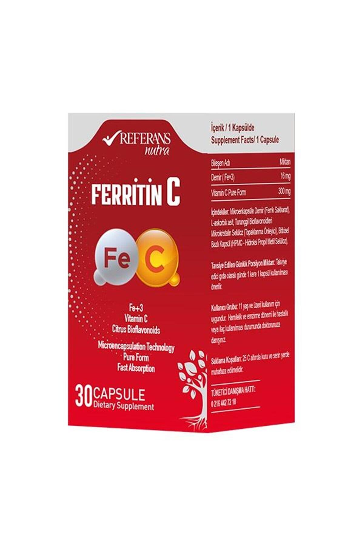 Referans Nutra Referans Ferritin C 30 Kapsül - Fiyatı, Yorumları