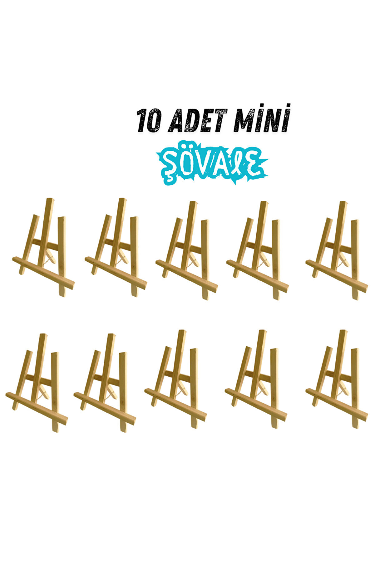Puzzle 10 ADET Mini ahşap ayaklı masaüstü masa üstü Şövale Resim Hobi ...