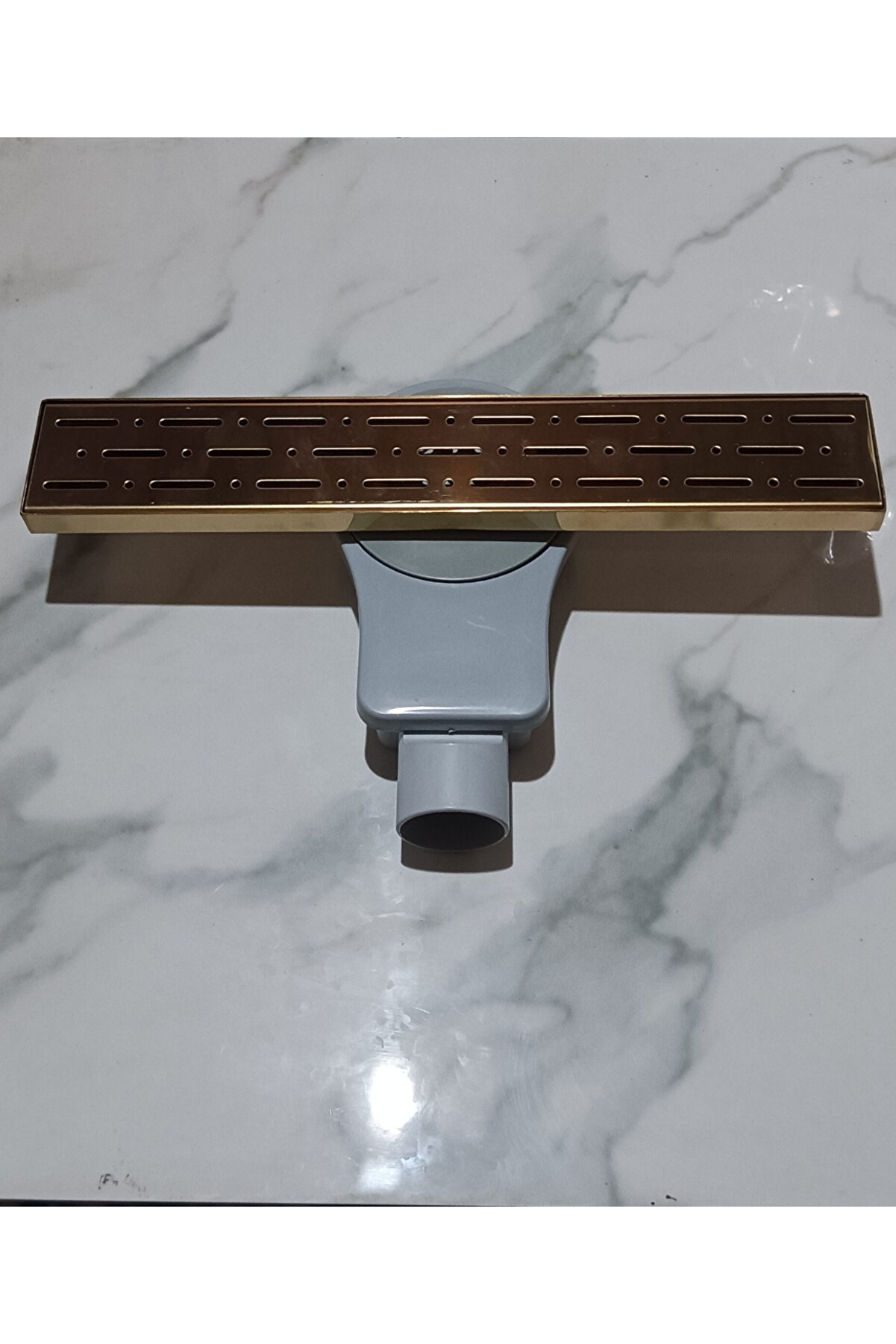 VEGALINE 30cm Gold Yer Sifonu Paslanmaz 304 Çigi Desen Duş Kanalı Banyo ...