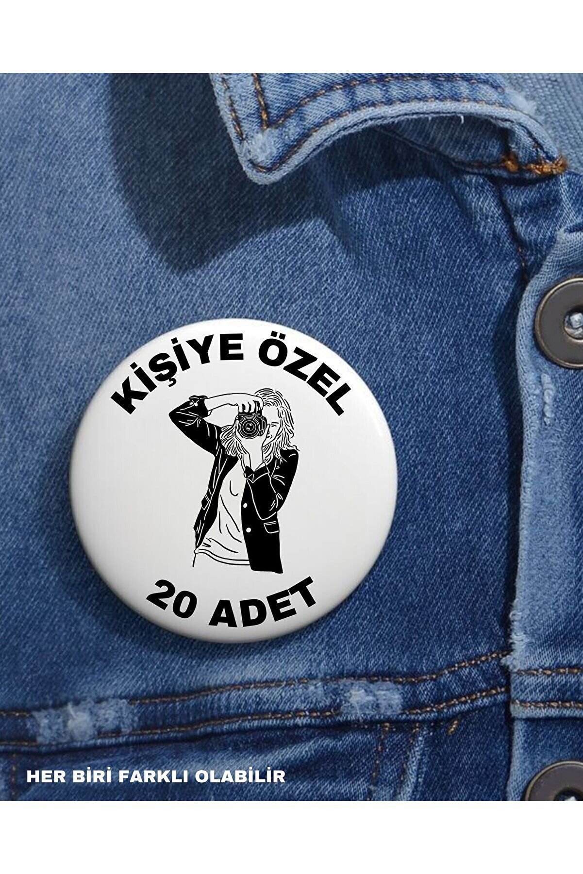 Genel Markalar Büyük Boy Kişiye Özel Şık Tasarım Yeni Rozet 20 Adet 58 ...