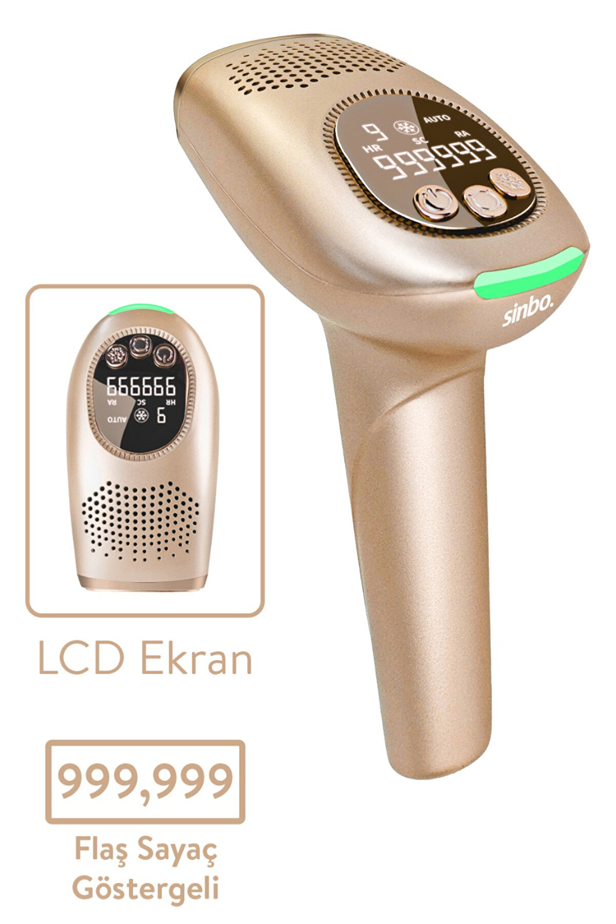 Sinbo SEL-6044 IPL Buz Lazer Epilasyon 999.999 Atım Otomatik/Manuel ...