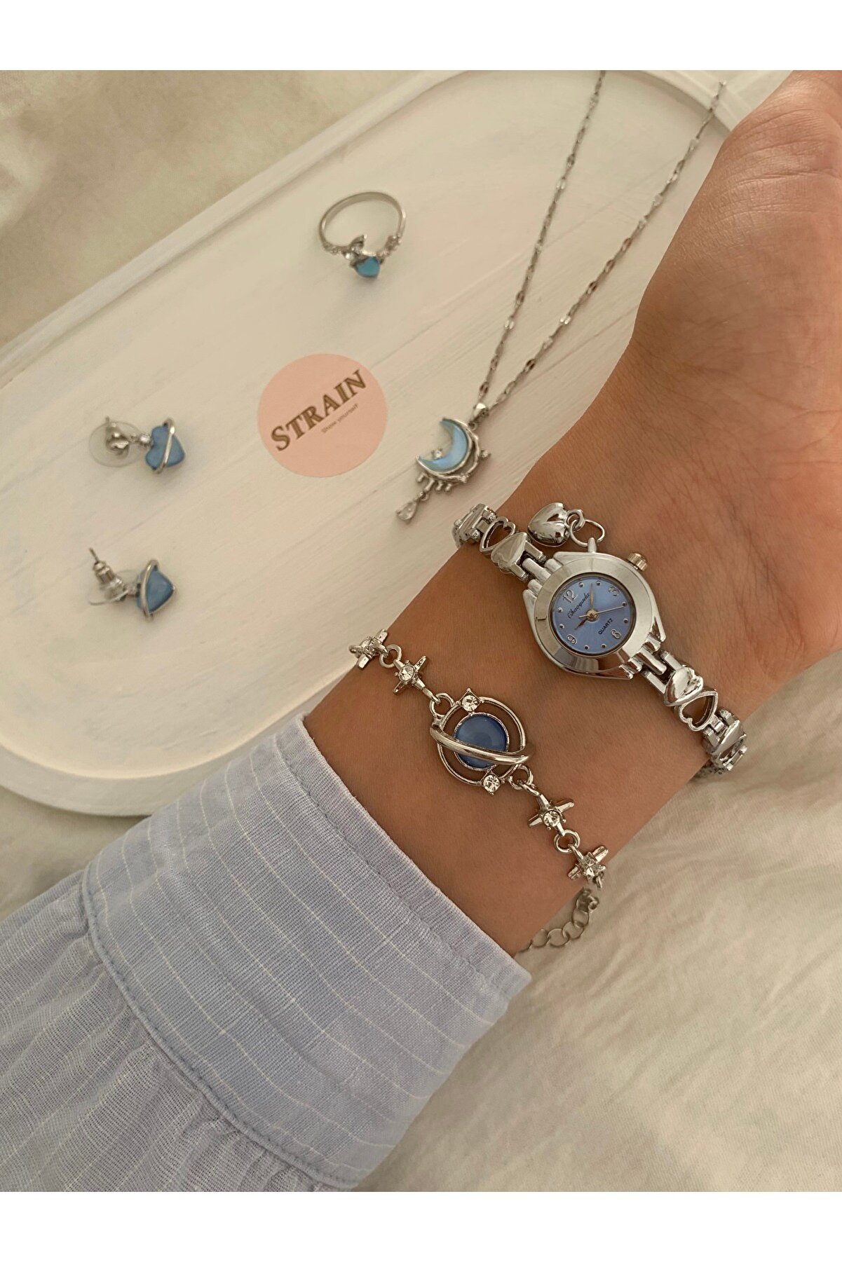 chaoyada Pinterest Model Kalp Mavi Vintage Saat - Fiyatı, Yorumları