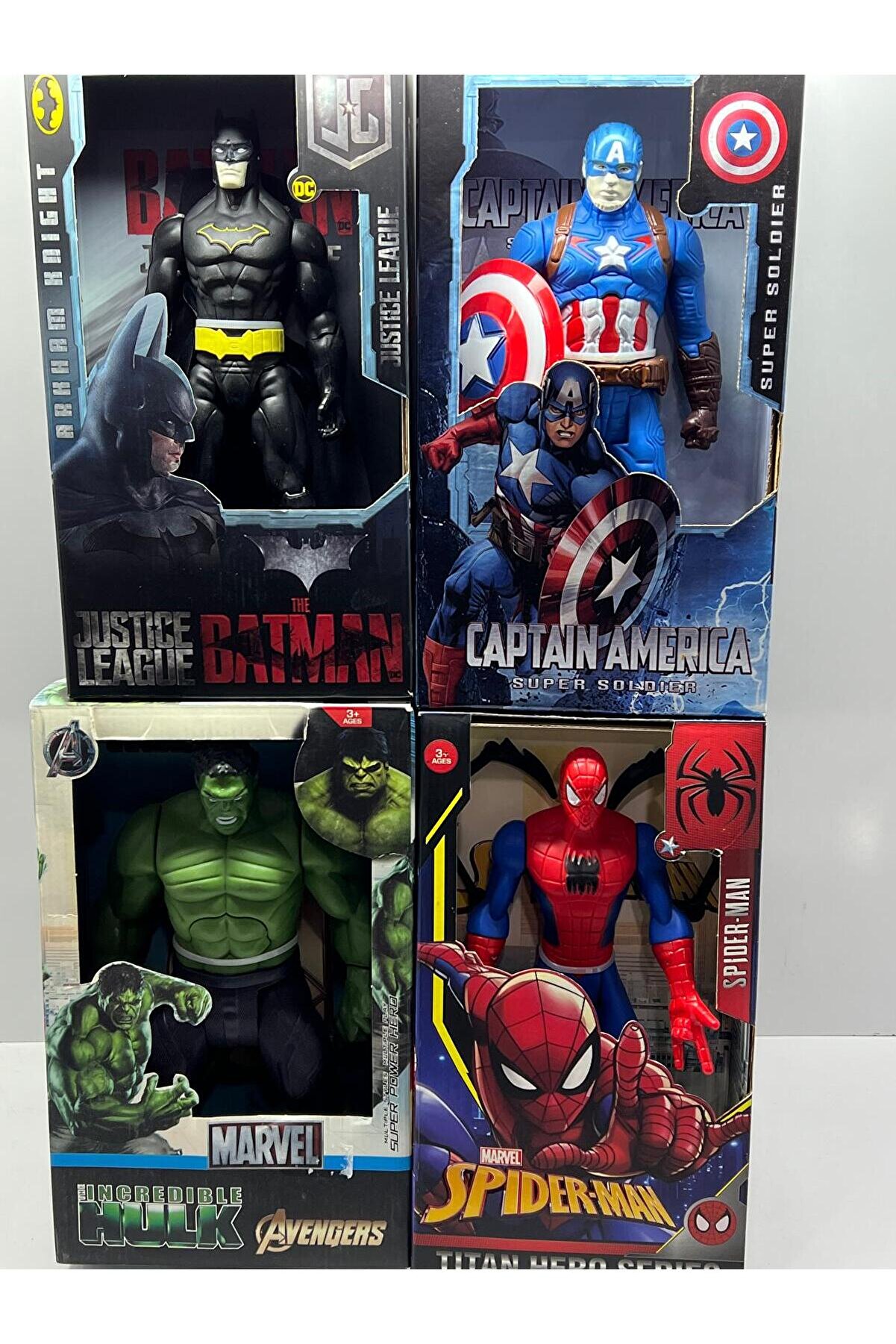 KİNKU Süper 4'lü kaptan amerika batman hulk spiderman süper kahraman ...