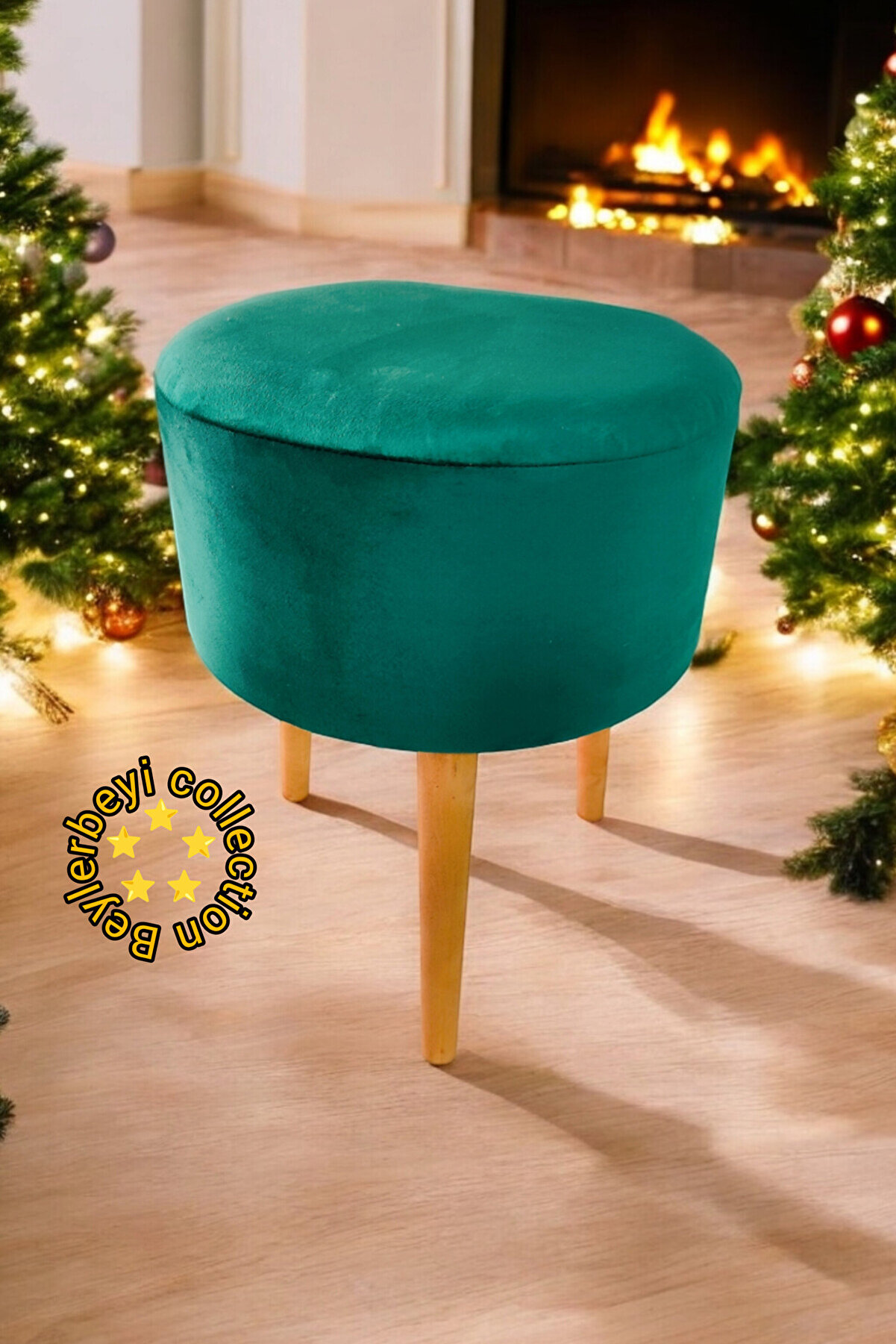 BEYLERBEYİ Coco Puf, düz kumaş,3 Ayak,oturma Odası, Makyaj Masası Pufu ...