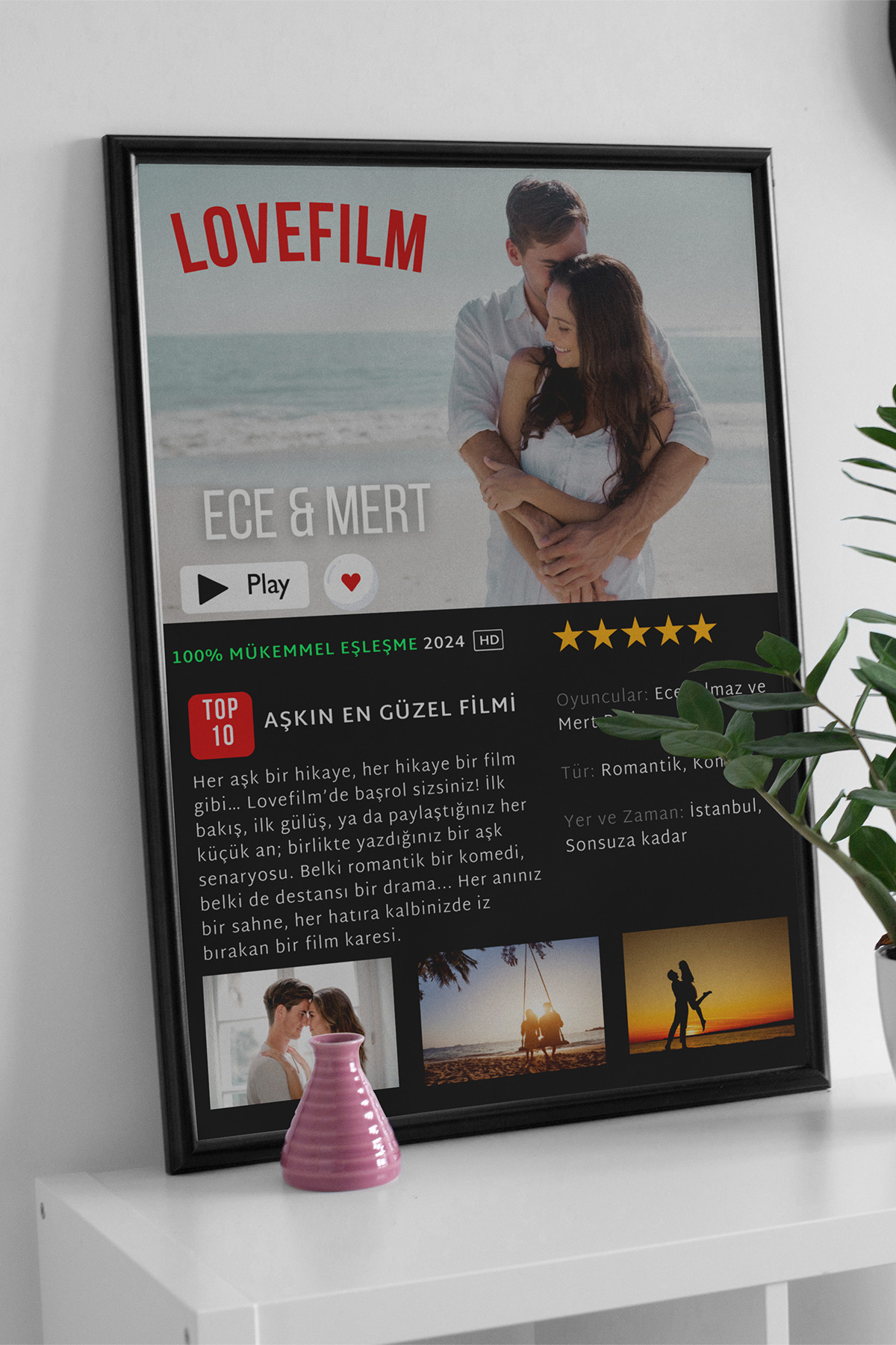 Naval Art Kişiye Özel Film/Dizi Afişi Lovefilm Temalı Özel Tasarım ...