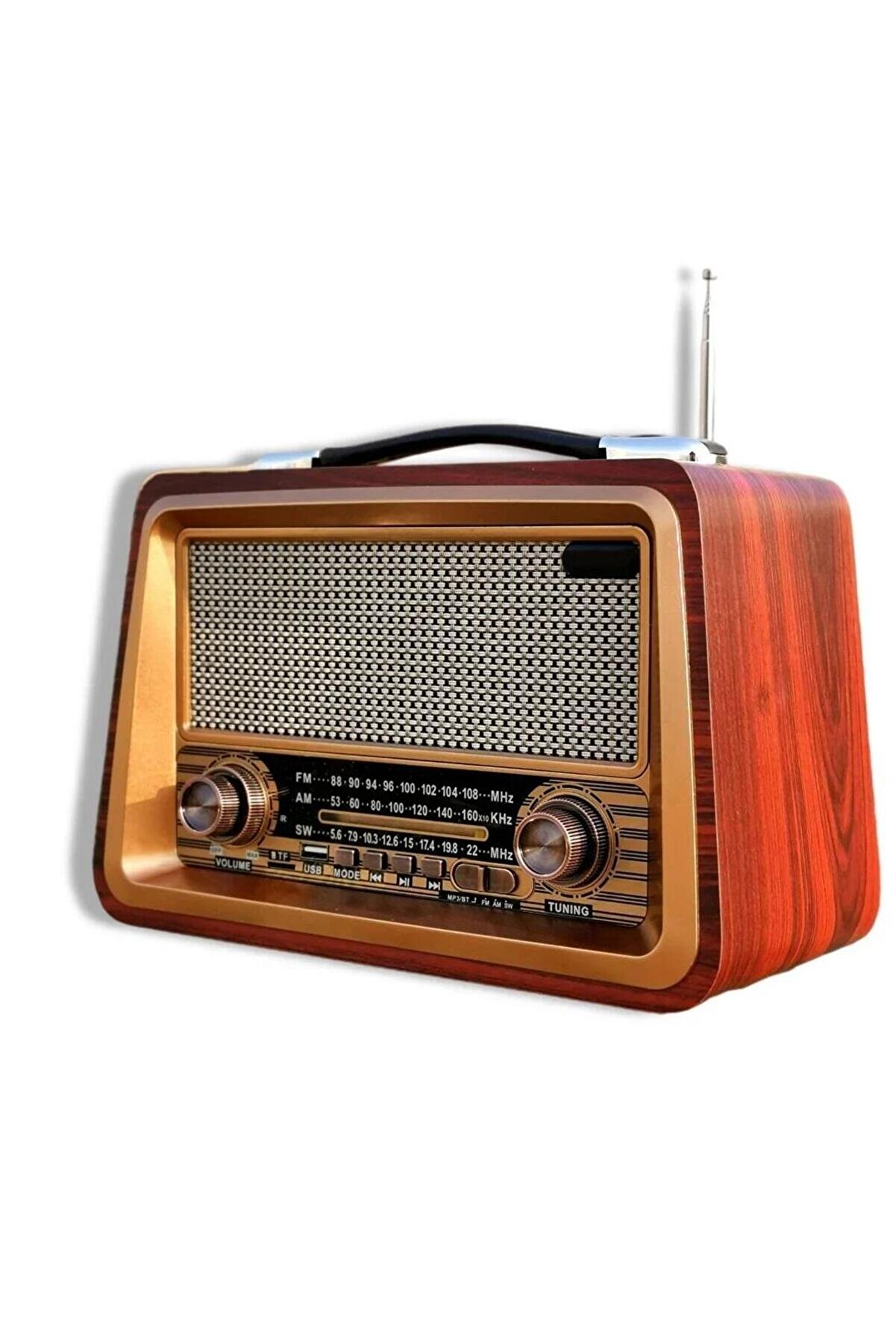 Geseus Nostaljik Ahşap Şarjlı 3 Bant Radyo,tf,usb Girişli,fm Radyo ...