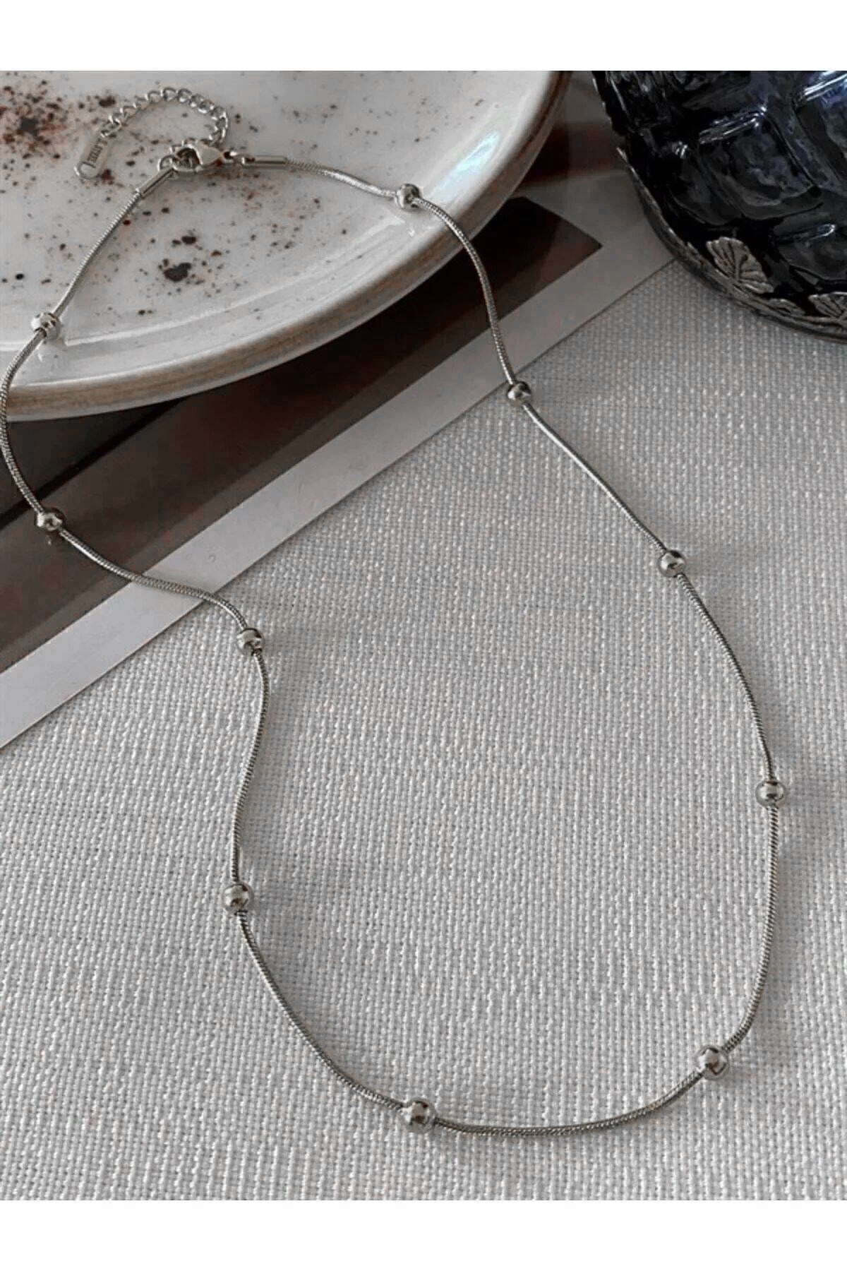 stainles steel Gümüş Renk Çelik Dorika Zincir Kolye - Fiyatı, Yorumları