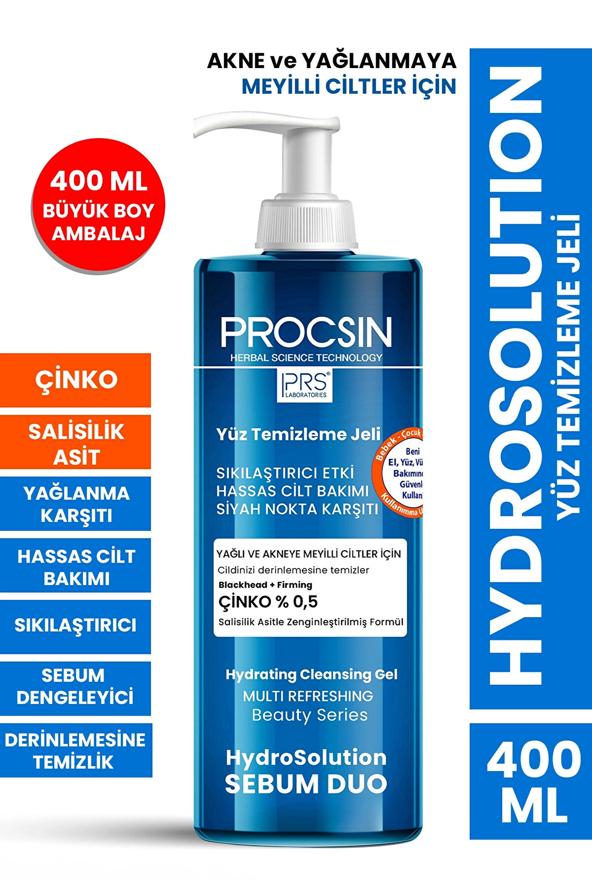 Procsin Hydrosolution Yüz Temizleme Jeli Sebum Duo 200 ml Fiyatı, Yorumları - Trendyol