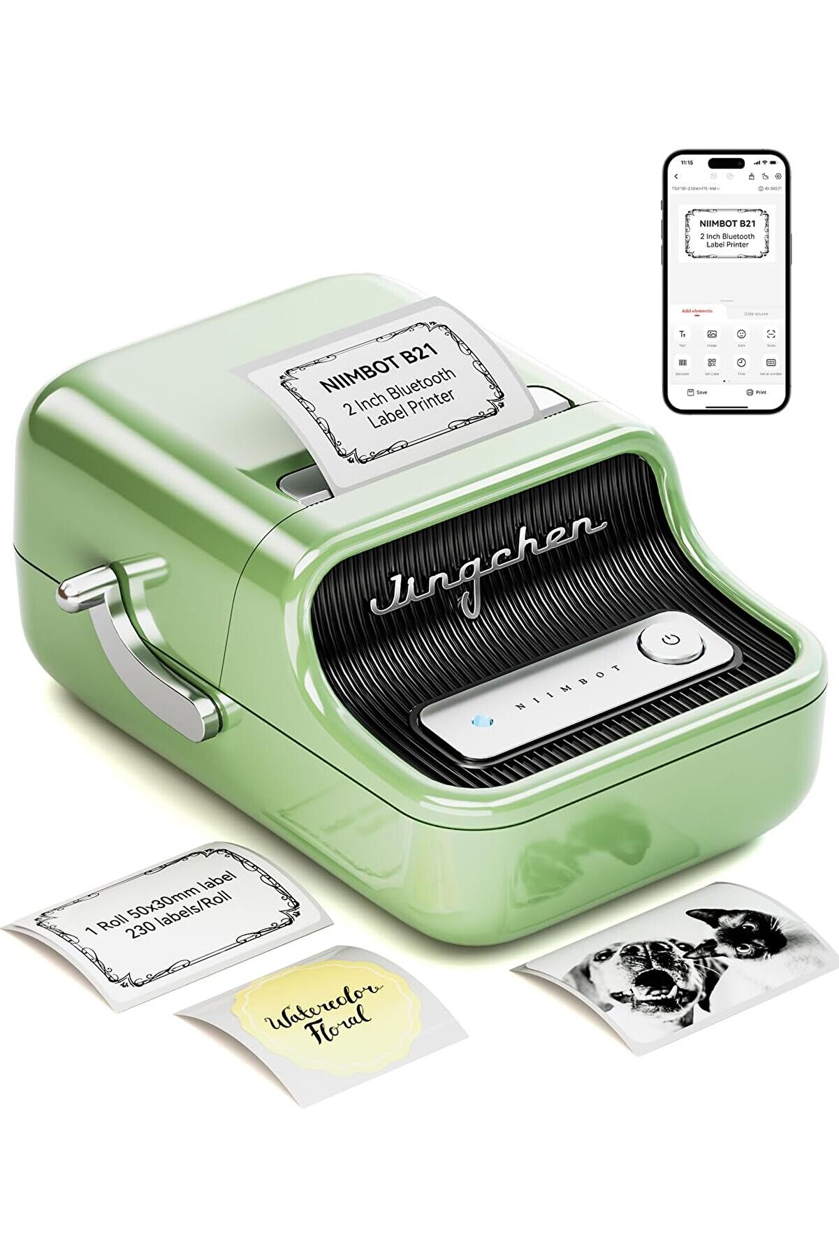 NiiMbot B21 Etiket Yazıcısı Yeşil Taşınabilir Kablosuz Bt Termal Etiket ...