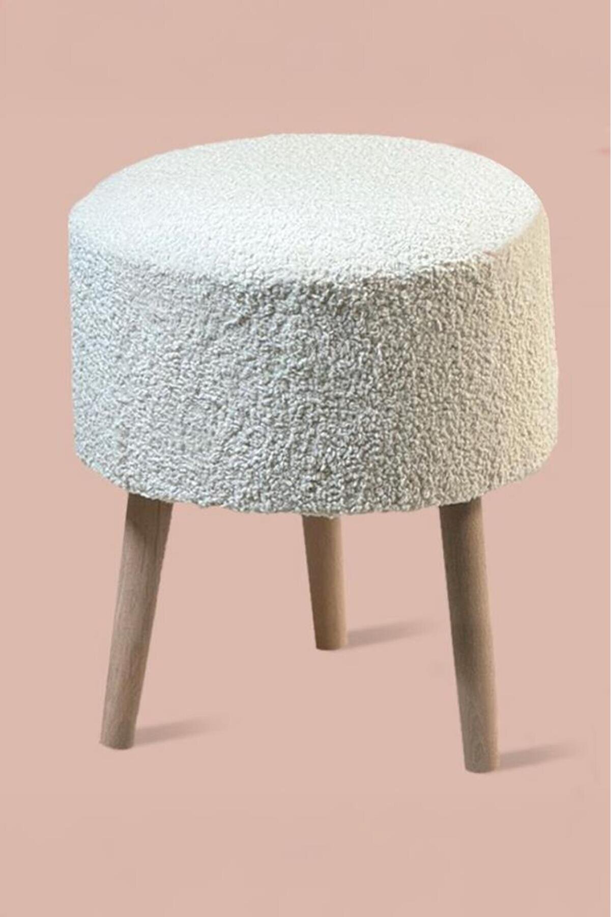 Niron 3 Ayaklı Mini Puf - Teddy Peluş Kumaşlı Mini Tabure Fiyatı ...