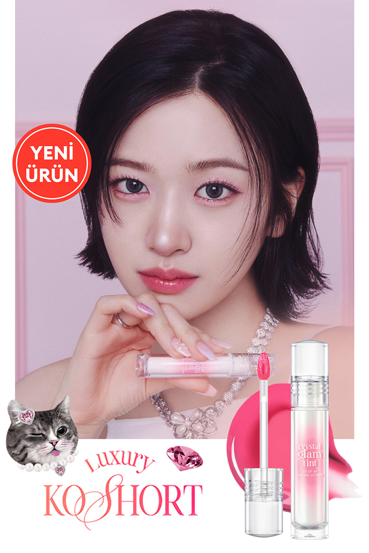 CLIO Yapışkanlık Hissi Vermeyen Yoğun Işıltılı Tint CLIO Crystal Glam ...