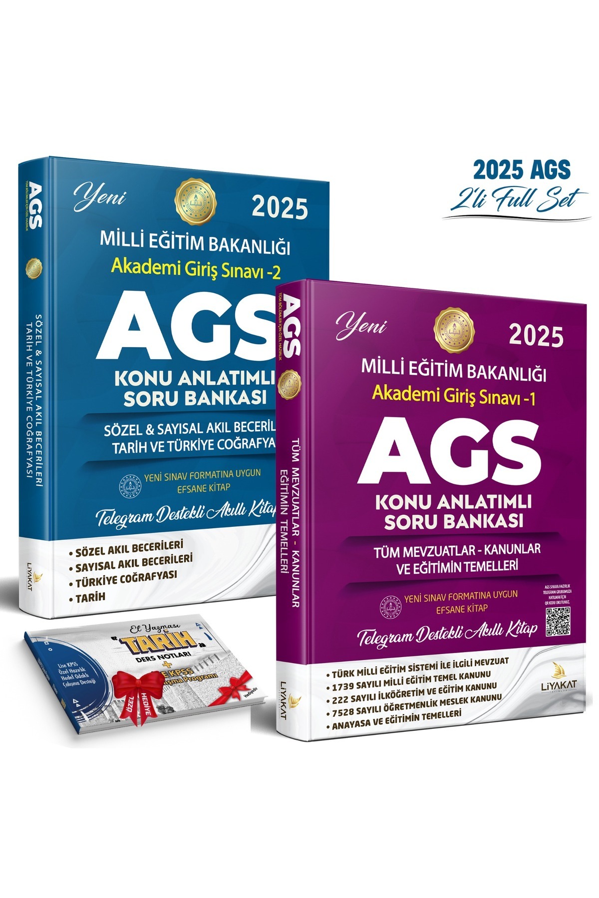 Liyakat Yayınları 2025 MEB AGS TÜM KONULAR- MEVZUATLAR- AKIL BECERİLERİ-TARİH VE COĞRAFYA (2 Lİ ...