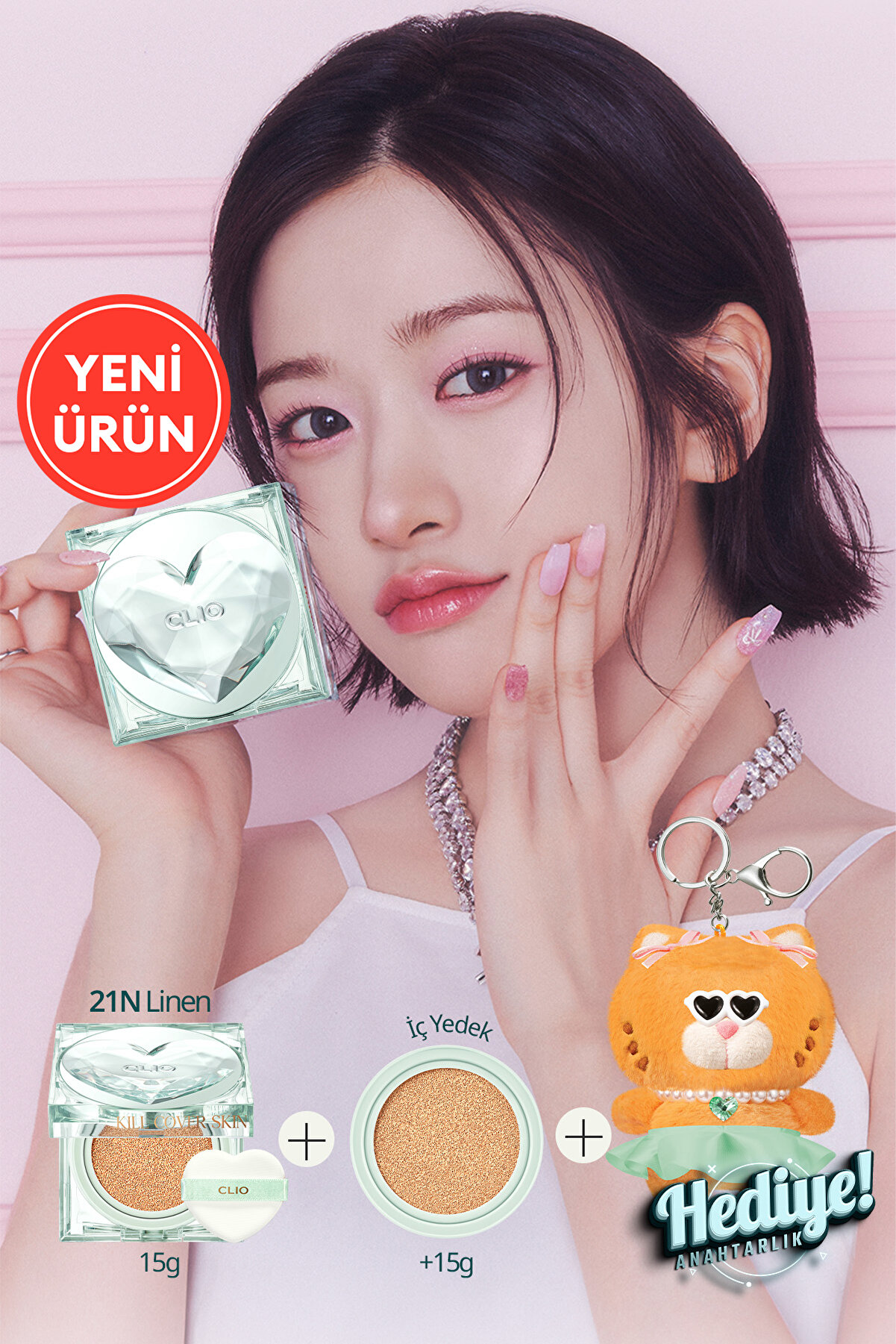 CLIO Özel Tasarım Gün Boyu Kalıcı Mat Cushion CLIO Kill Cover Skin ...