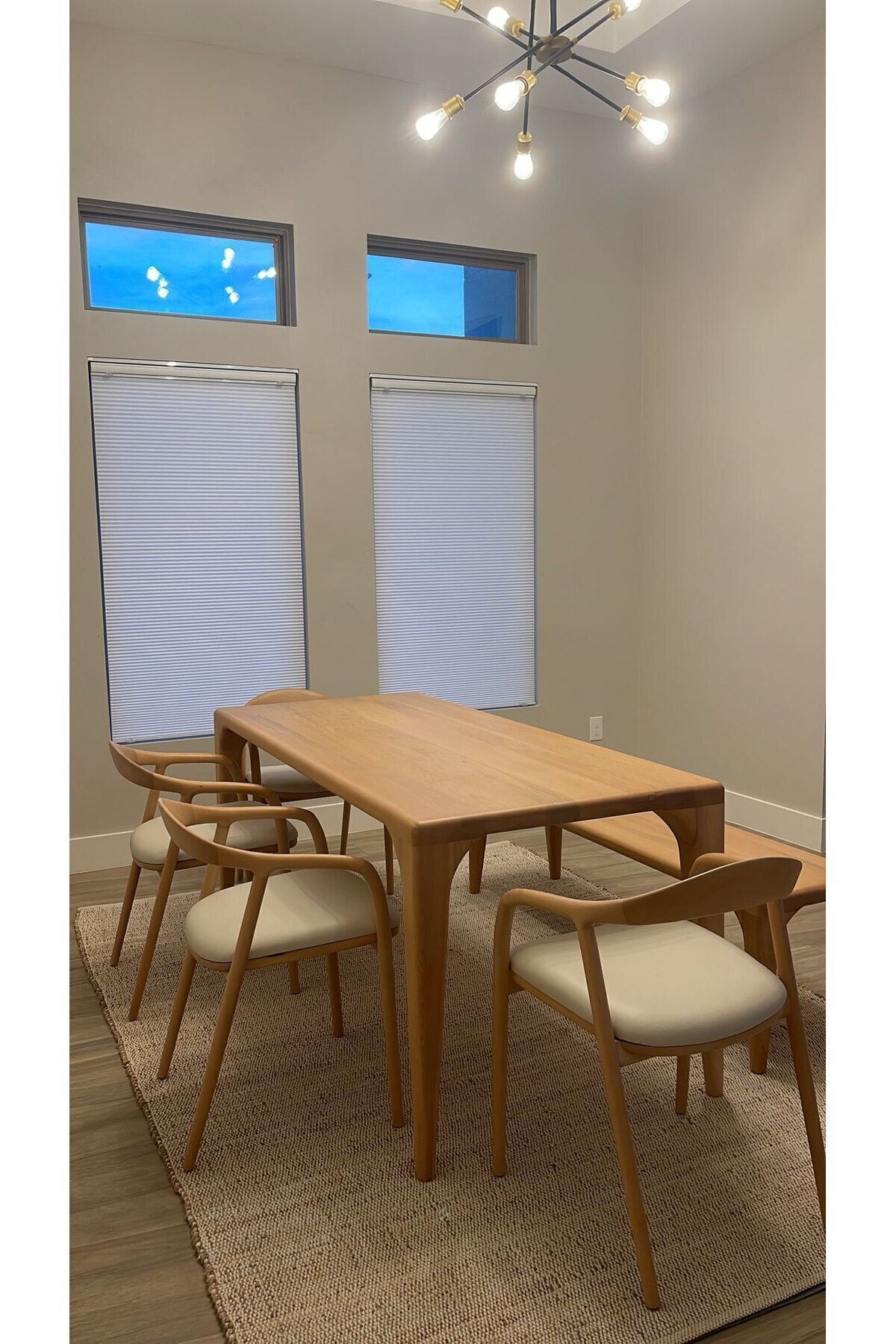 You Furnitures Ahşap Sandalye - Masif Yemek Odası Sandalyesi - Naturel ...