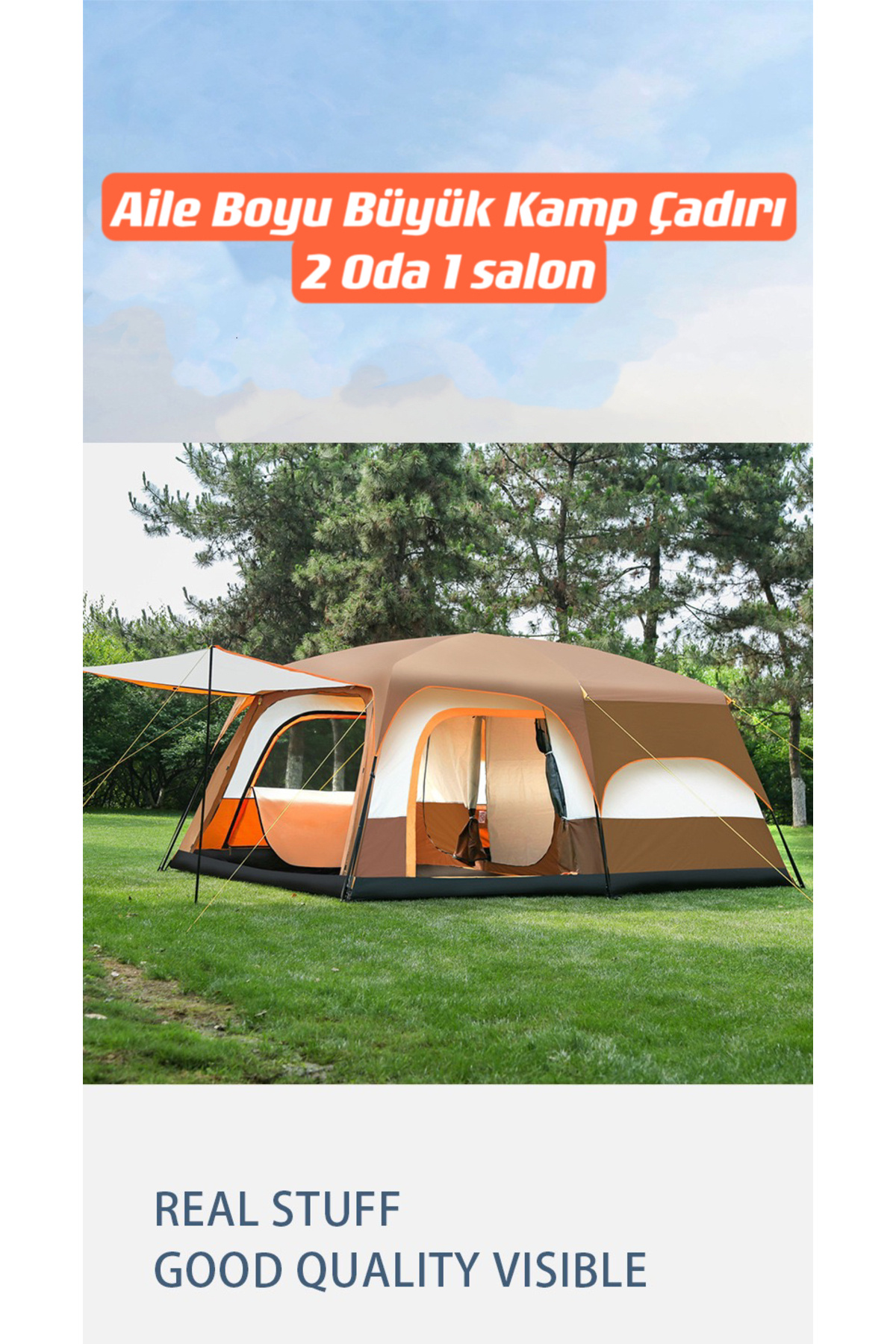 SHUFA Aile Boyu Büyük Kamp Çadırı 2 Oda 1 Salon 420*305*200 Cm - Fiyatı ...