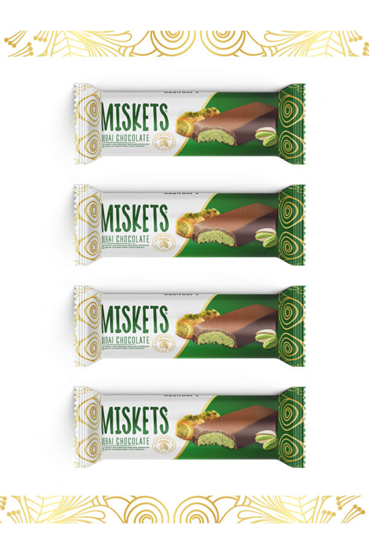 Miskets Dubai Çikolatası 25 GRAM Antep Fıstıklı Çıtır Kadayıflı Dolgulu ...