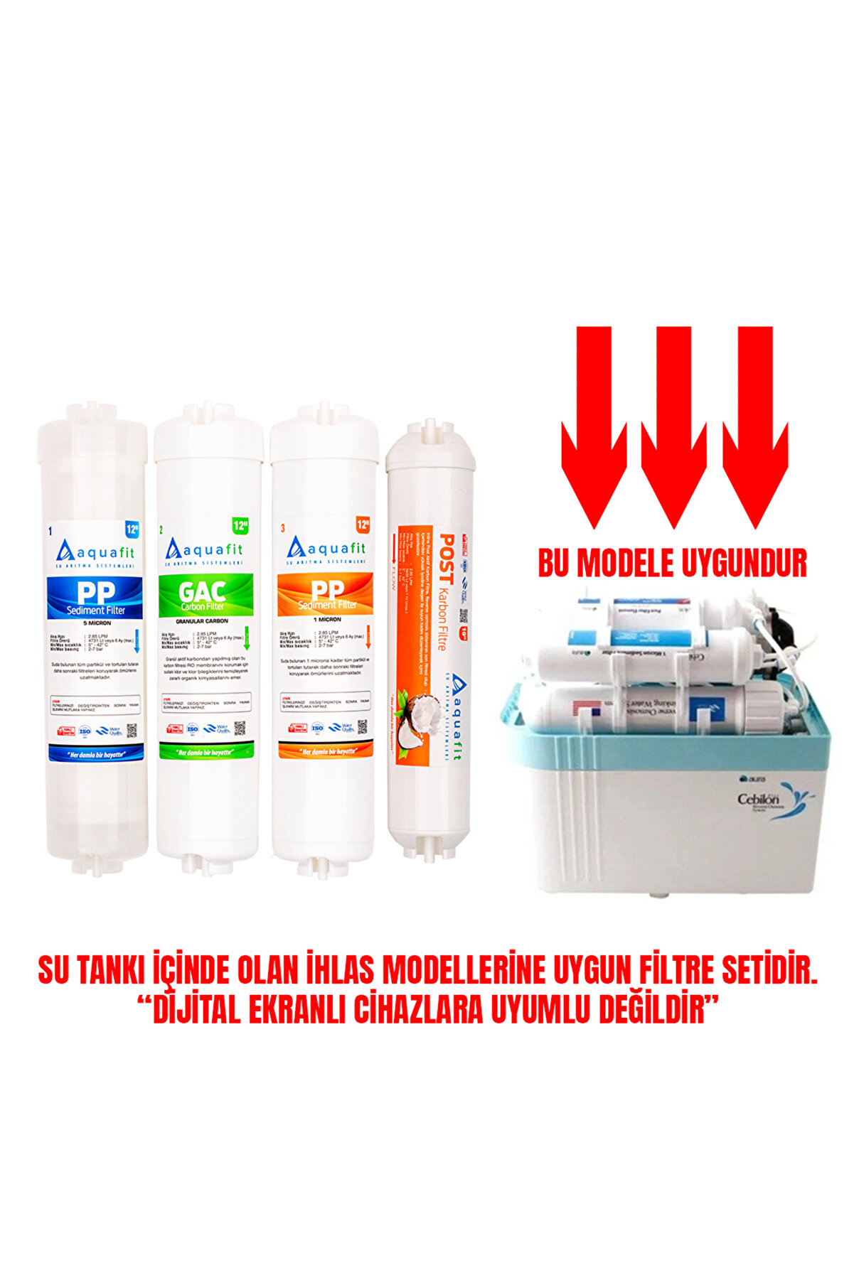 aquafit Ihlas Aura Cebilon Silver Platinum Ve Plus Uyumlu 4'lü Filtre ...