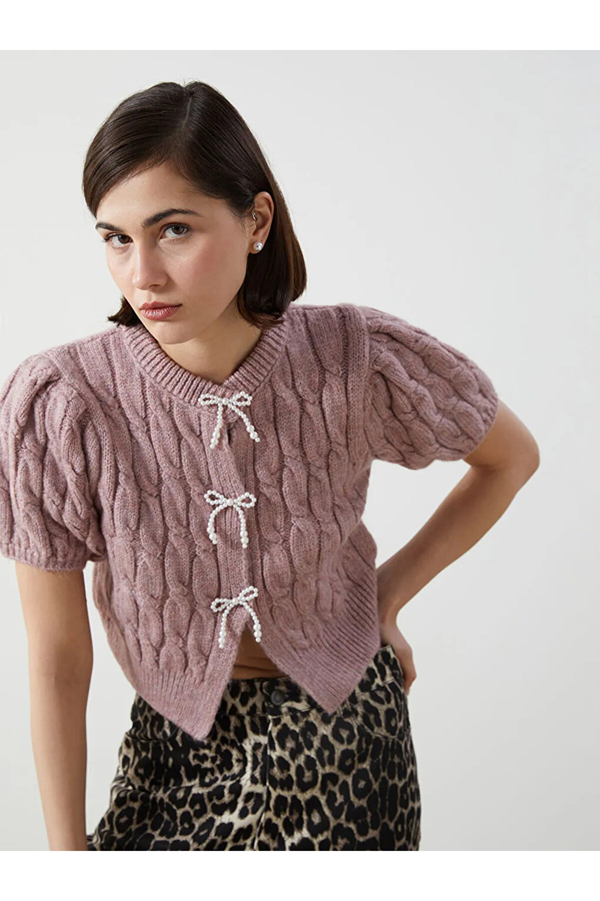 LC Waikiki LCW Vision Lila Kurdele Detaylı Balon Kollu Prenses Kazak ...