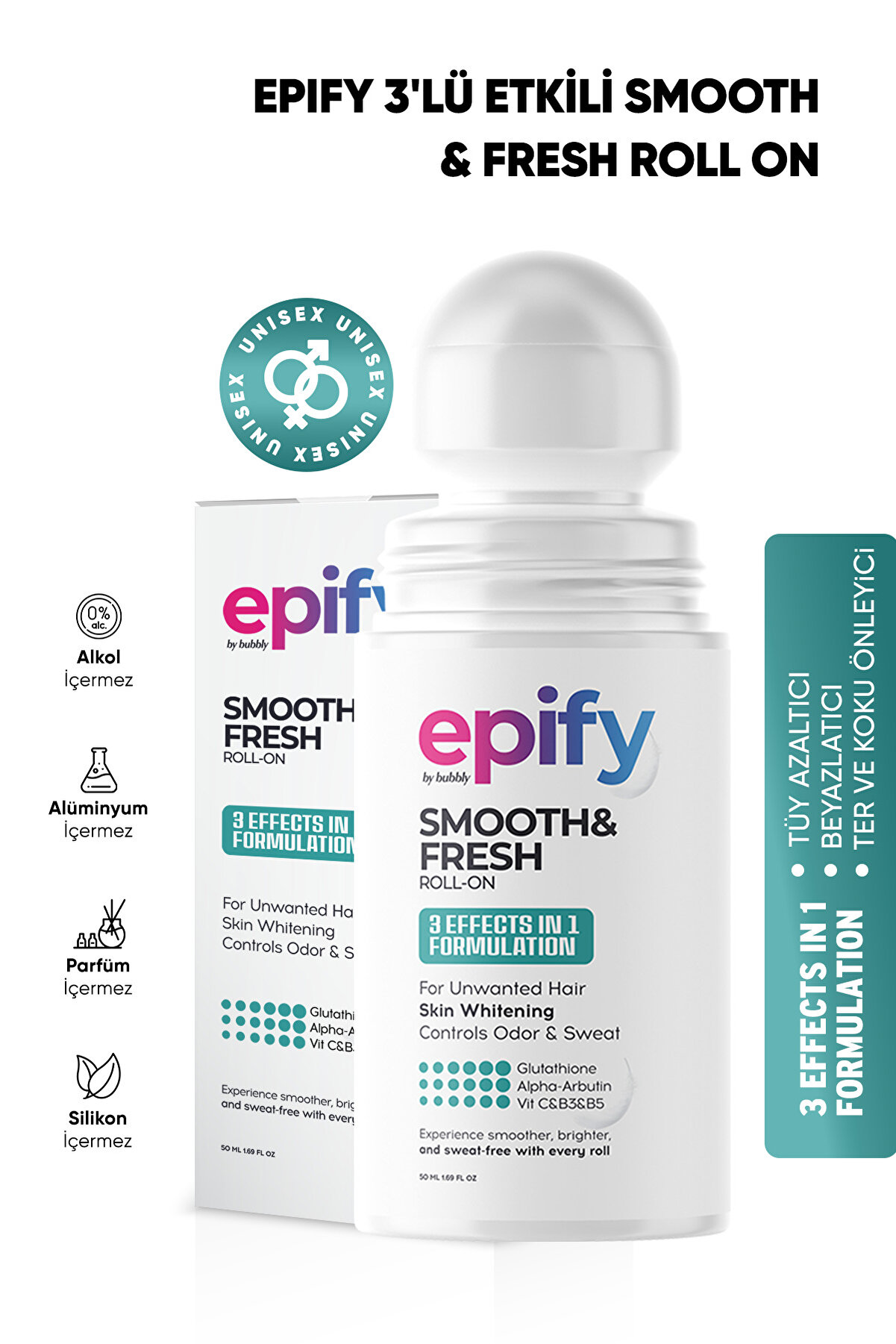 EPİFY Epify 3x Etkili Tüy Azaltıcı, Ter ve Koku Önleyici ve Cilt ...