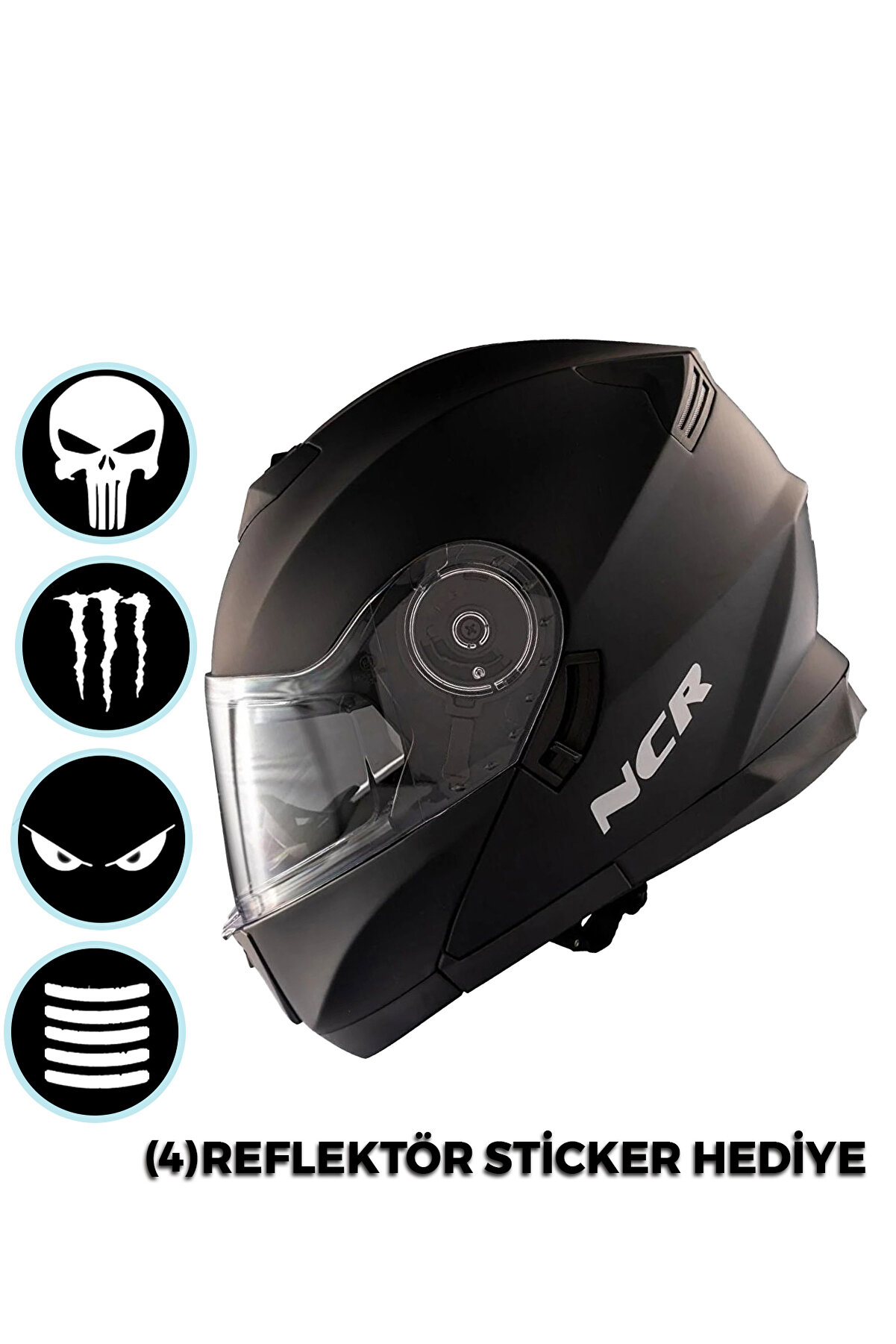 NCR Stars Çene Açılır Mat Siyah Kask(Ece Belgeli) Fiyatı, Yorumları ...