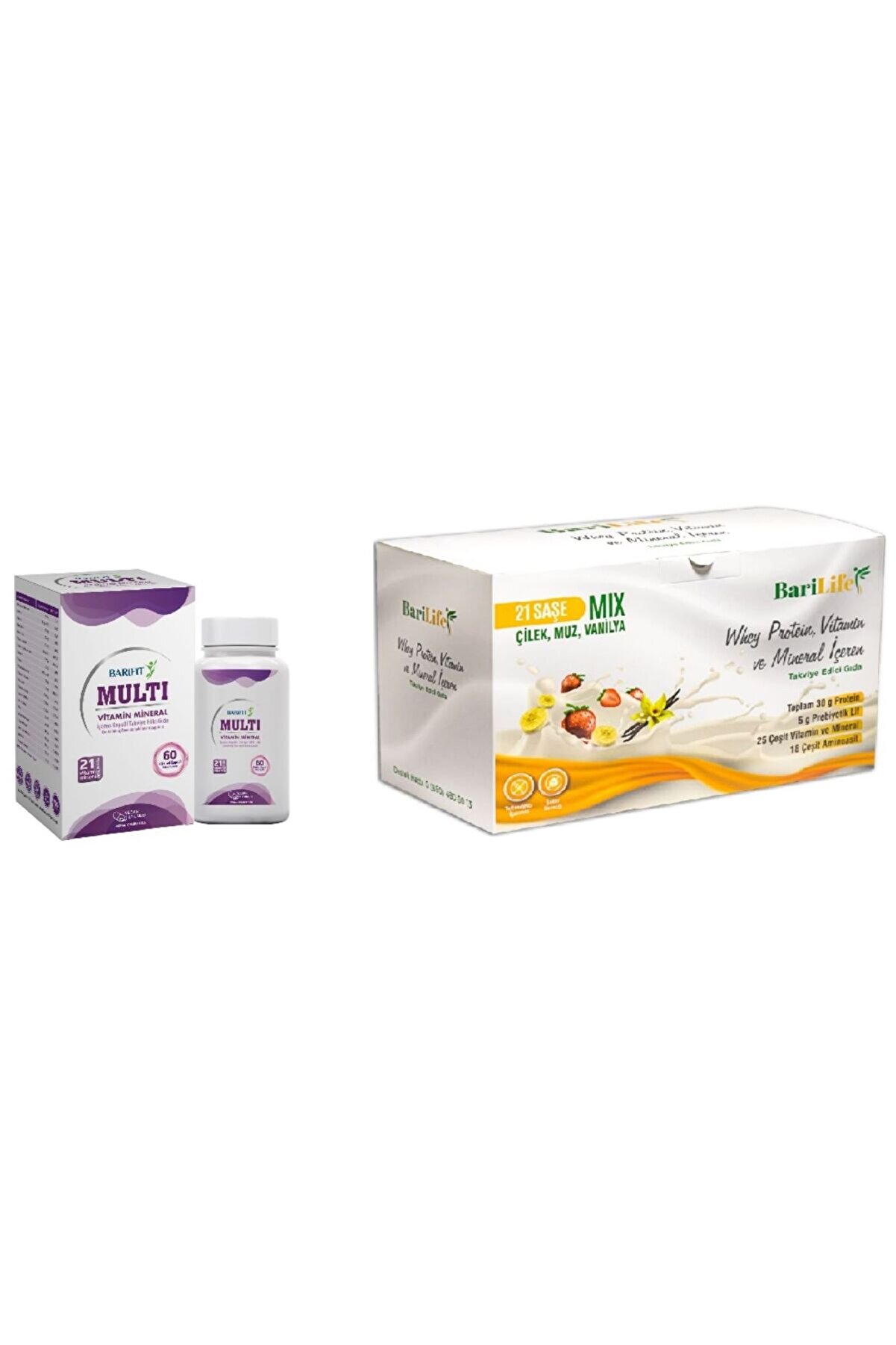 Barifit BARİFİT MULTİVİTAMİN KAPSÜL+ BARİLİFE PROTEİN TOZU 21 ...