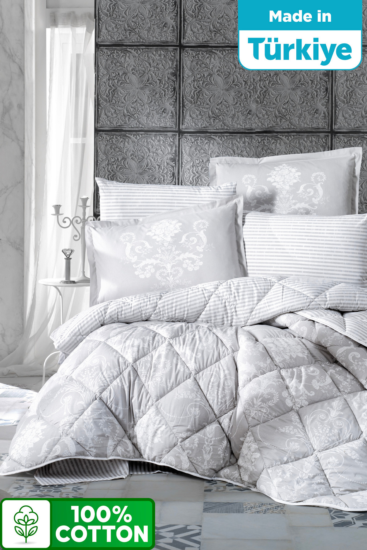 Clasy King Size %100 Cotton Bedding Set 6 Pieces 260x240 cm - Fiyatı ...