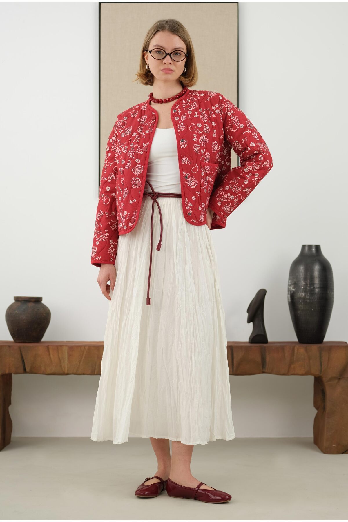 HEQA Kraşlı Vual Etek Ekru - Fiyatı, Yorumları