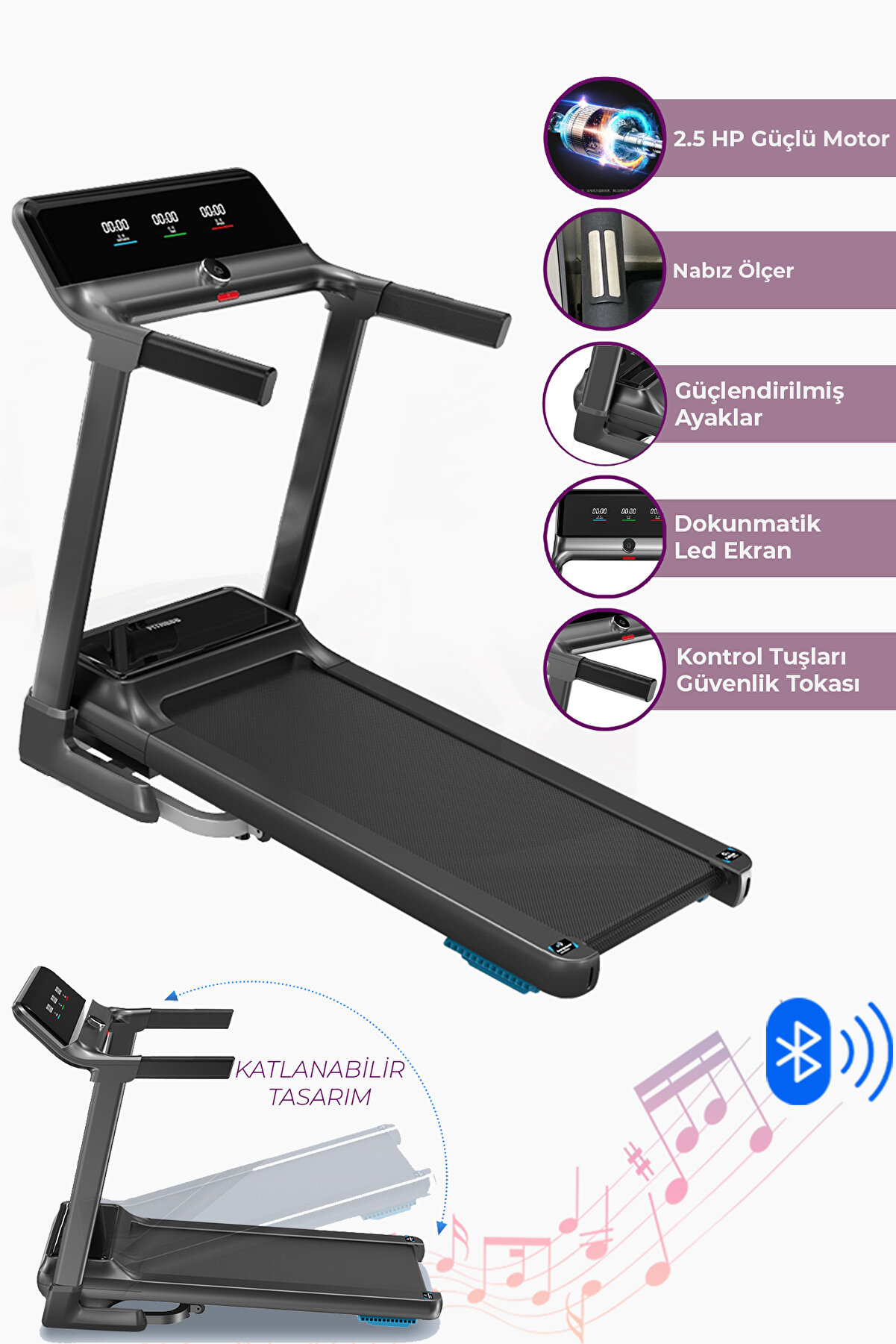 Relax Premium 14 Km Hız Bluetoothlu Katlanabilir Yürüme Ve Koşu Bandı 2 ...