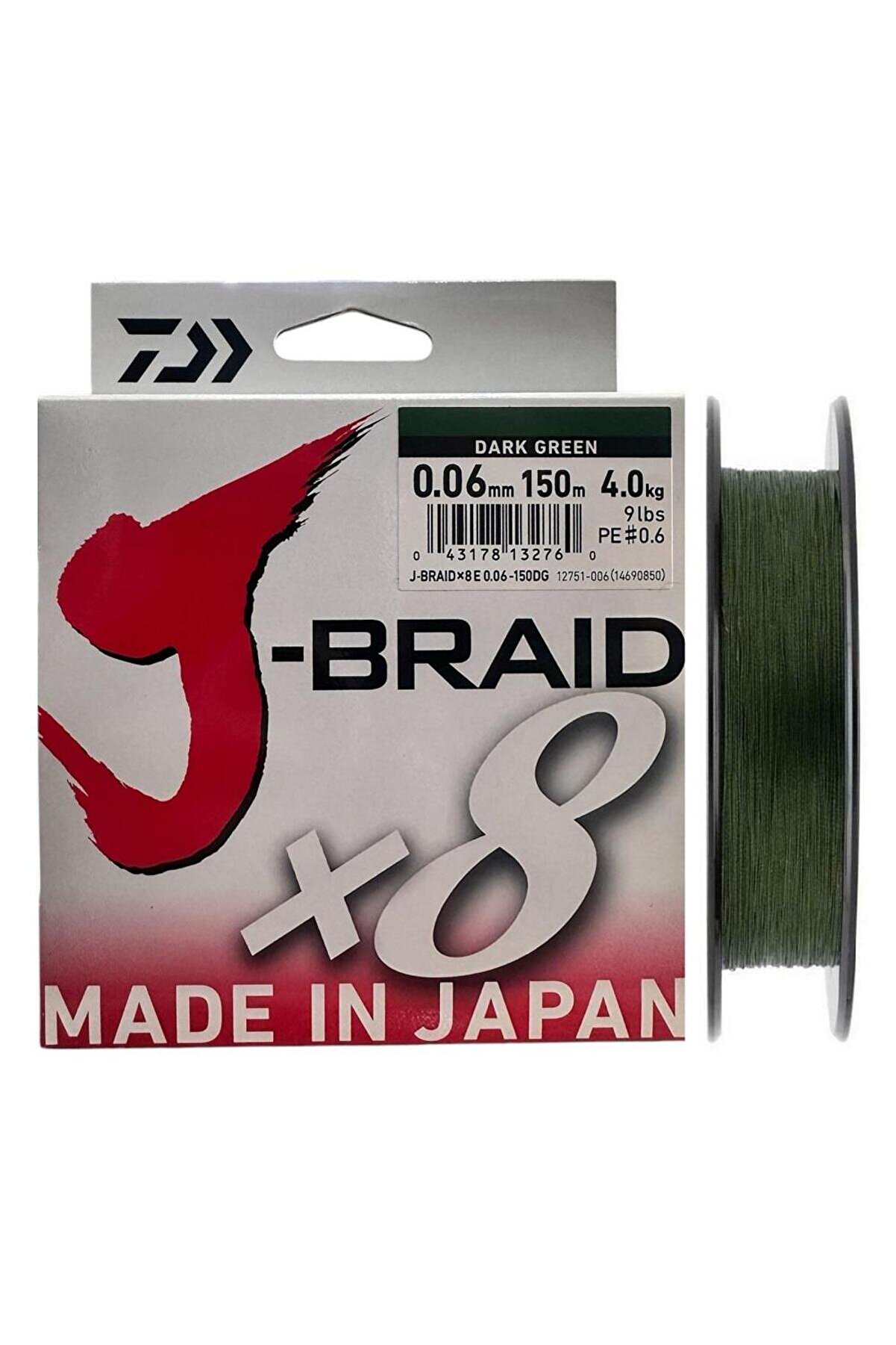 DAIWA J-Braid 8X Dark Green 150 mt 0.06 mm İp Misina - Fiyatı, Yorumları
