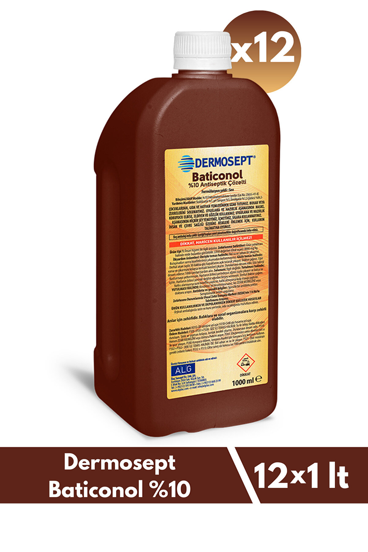 Dermosept Baticonol Povidon Iyot %10 Antiseptik Çözelti 1 L - 12 Li ...