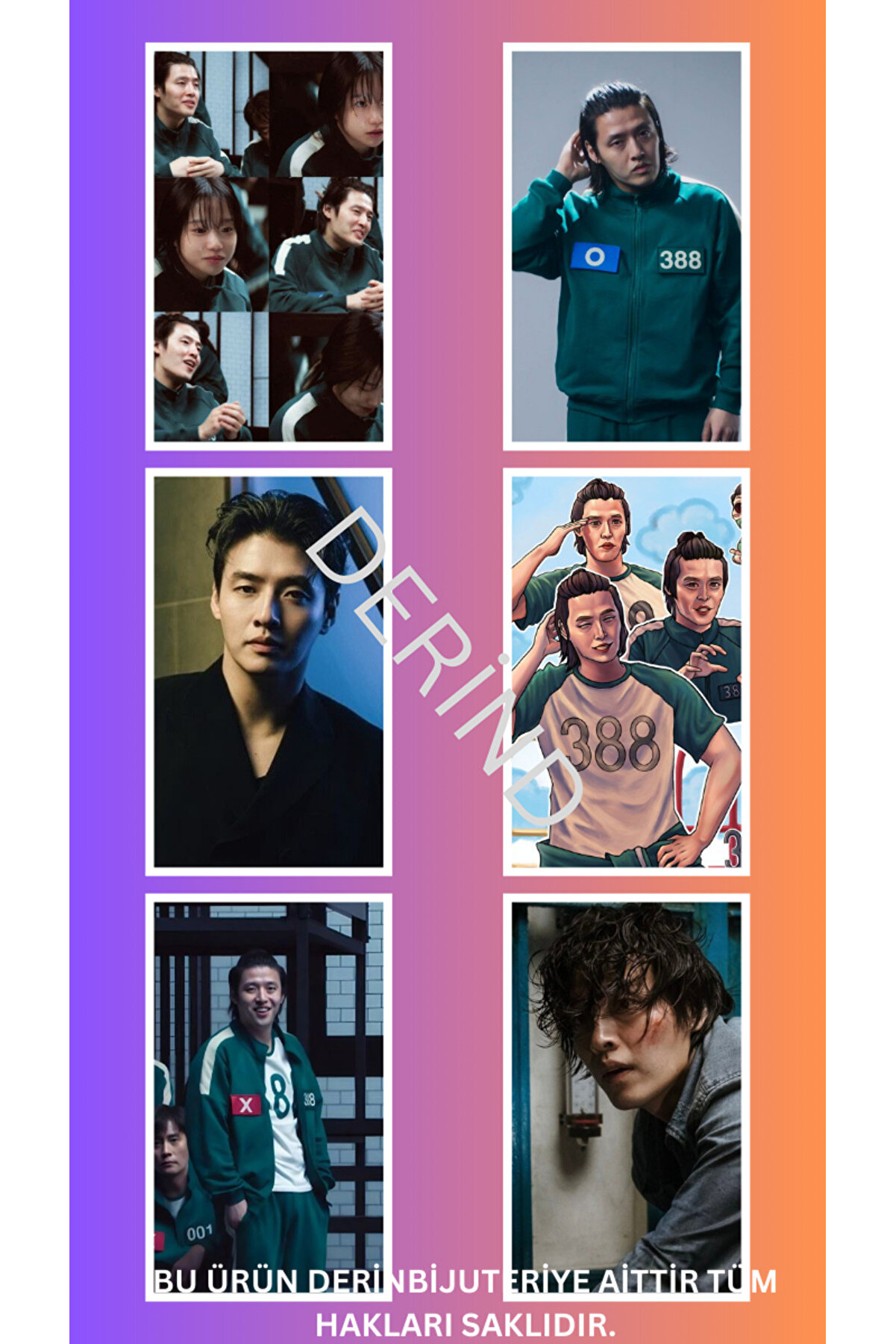 DERİND Squid Game Player 388 Kang Dae-ho Oyuncu 388 - Sticer Set 8 adet ...