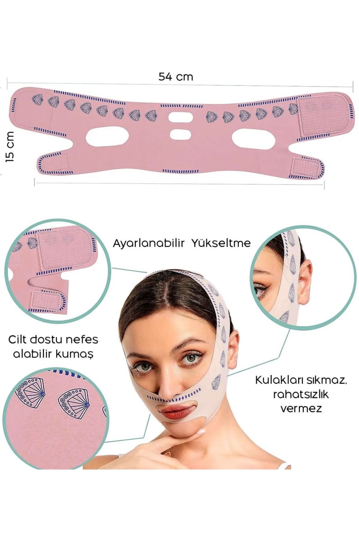 SAUNA SUIT Çene Maskesi Yüz Kaldırma Kemeri Elastik Ve Nefes Alabilen ...