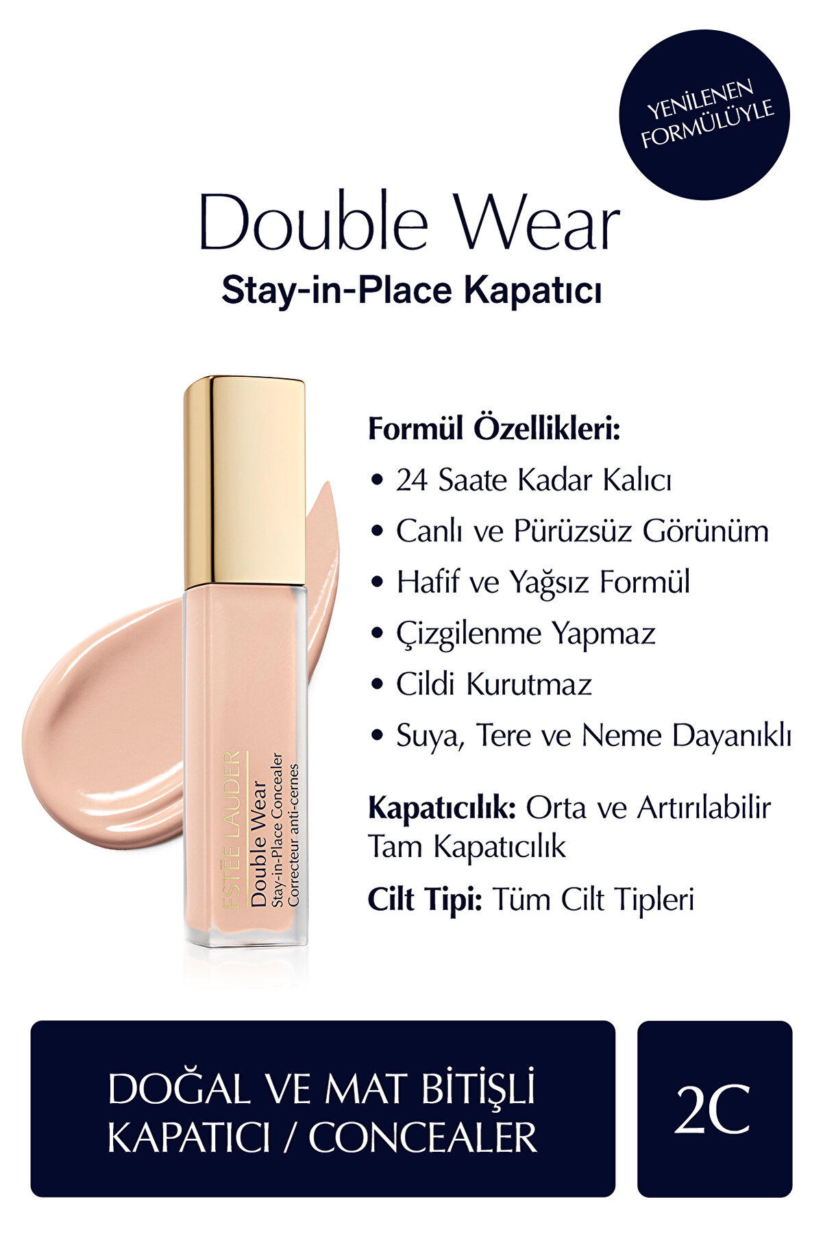 Estee Lauder Double Wear Stay-in-place Concealer - Renk: 2c Light ...