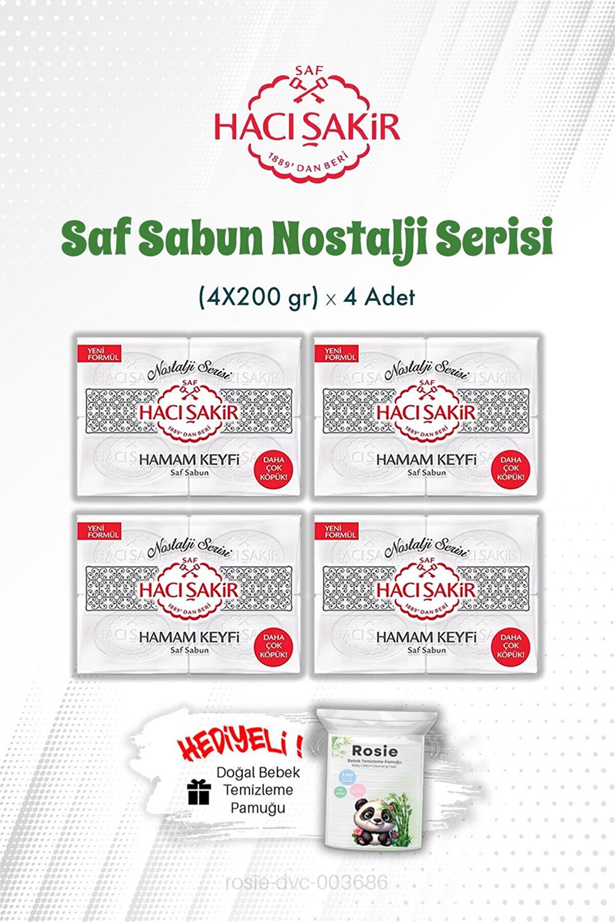 Hacı Şakir Hamam Keyfi Saf Sabun Nostalji Serisi 4'lü 200 gr X 4 ve ...
