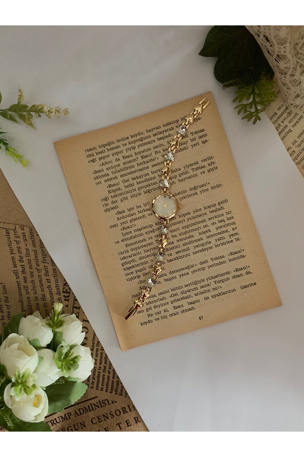 chaoyada Pinterest Pembe Kalp Taş Vintage Saat - Fiyatı, Yorumları