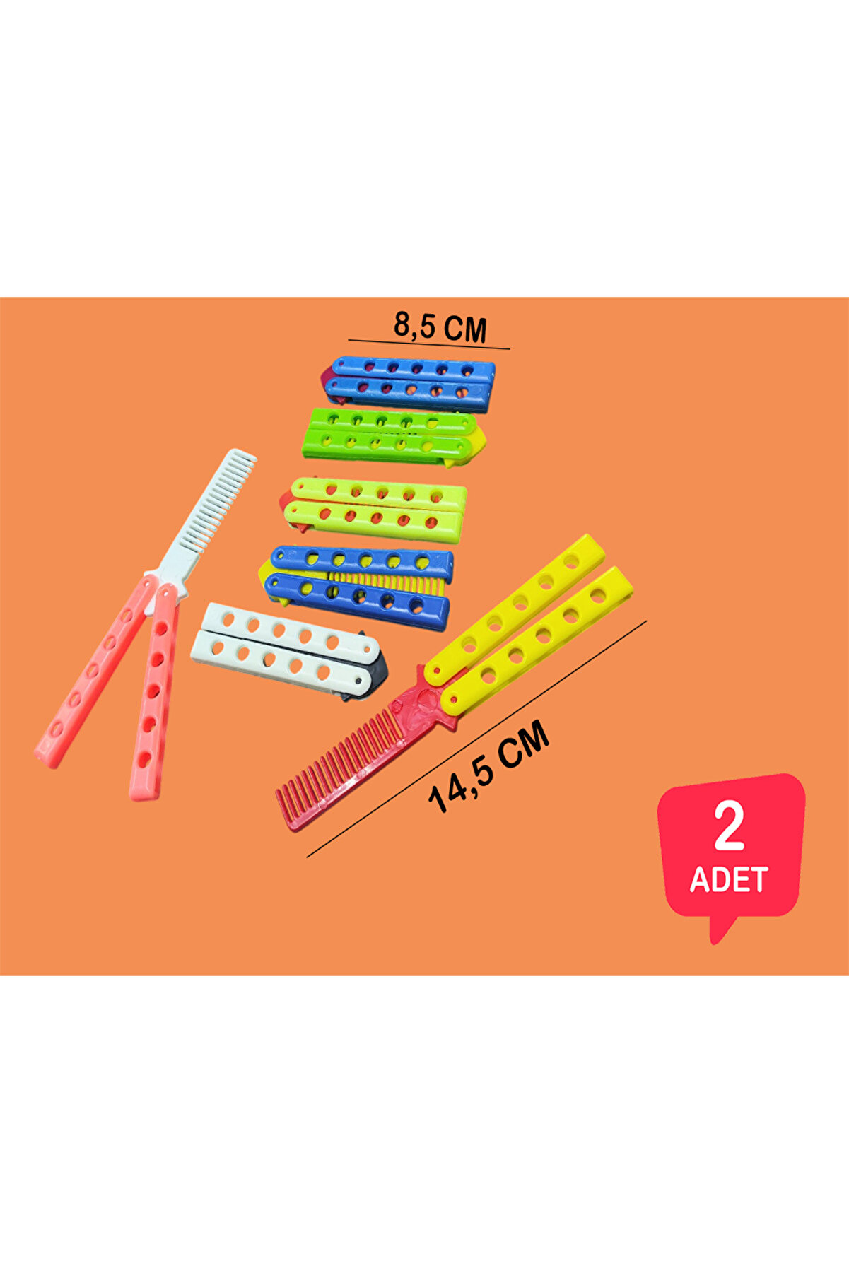 Ayver 2 ADET RENKLİ KIPIR BIÇAK TARAK MODELLİ KELEBEK STİLİNDE OYUNCAK ...