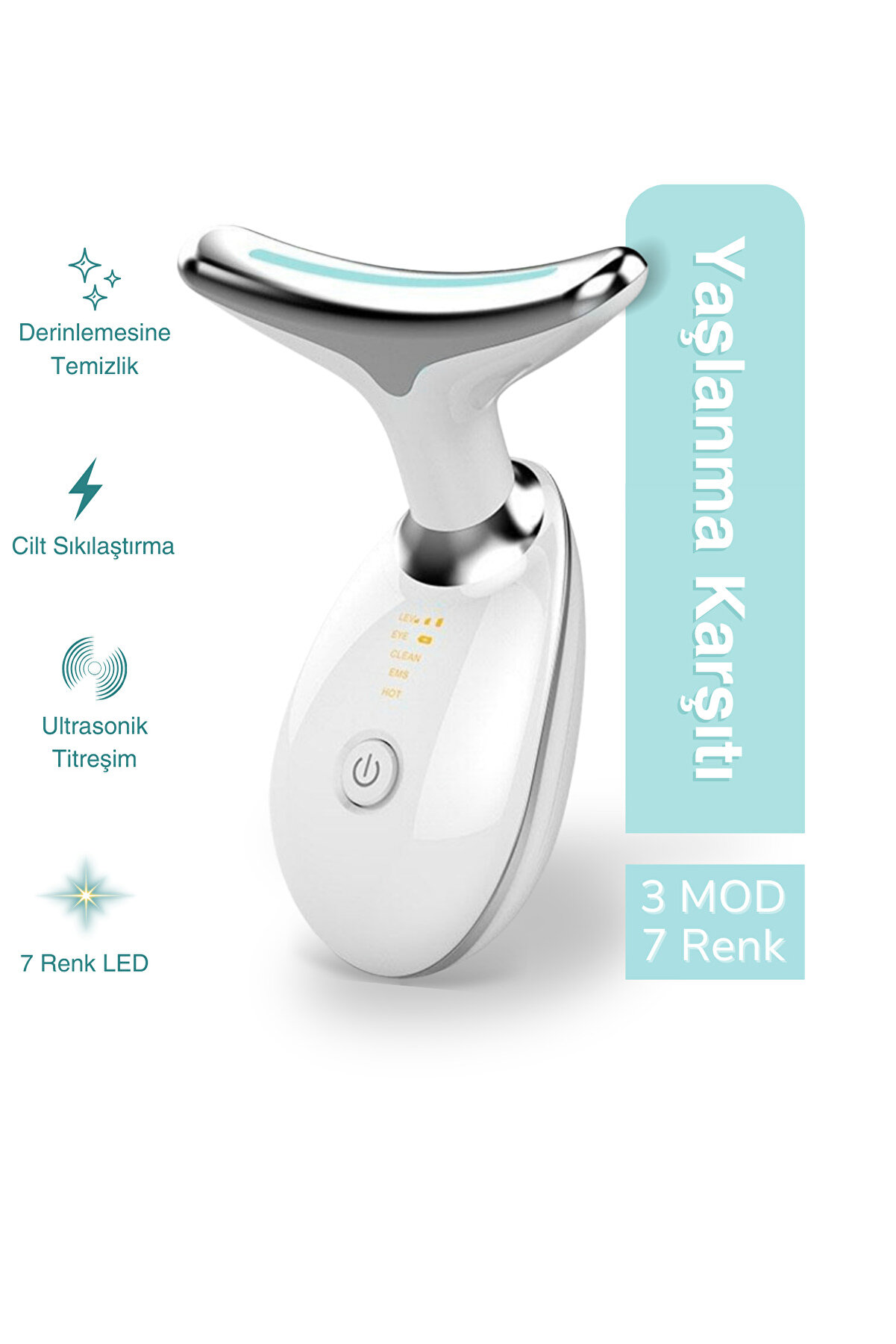 PSD Kozmetik Boyun ve Yüz , Cilt Sıkılaştırıcı & Jawline Belirginleştirici Cihaz - 7 Renk LED ...