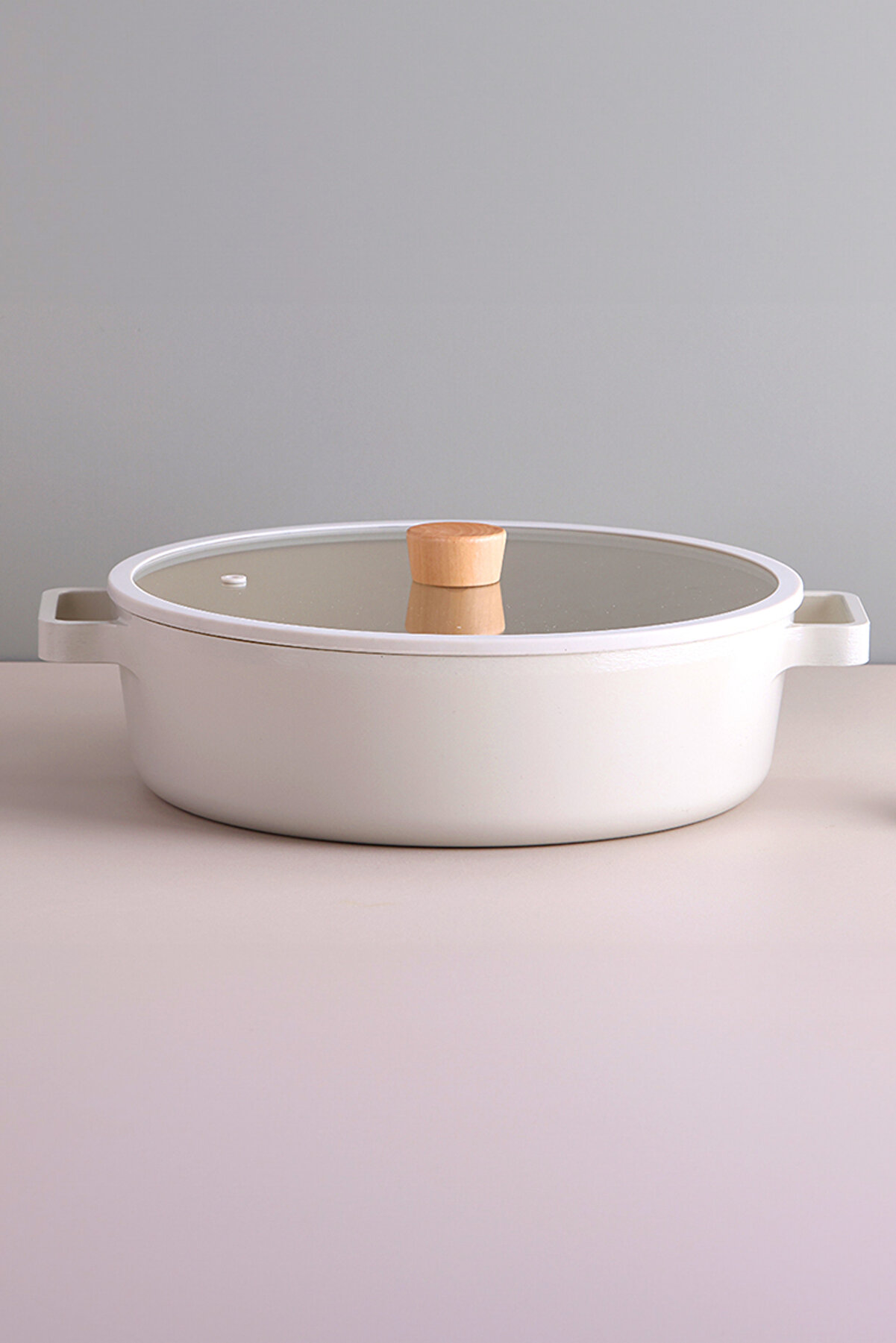 NEOFLAM Fika Cam Kapaklı Alüminyum Sığ Tencere 30 Cm Bej - Fiyatı, Yorumları