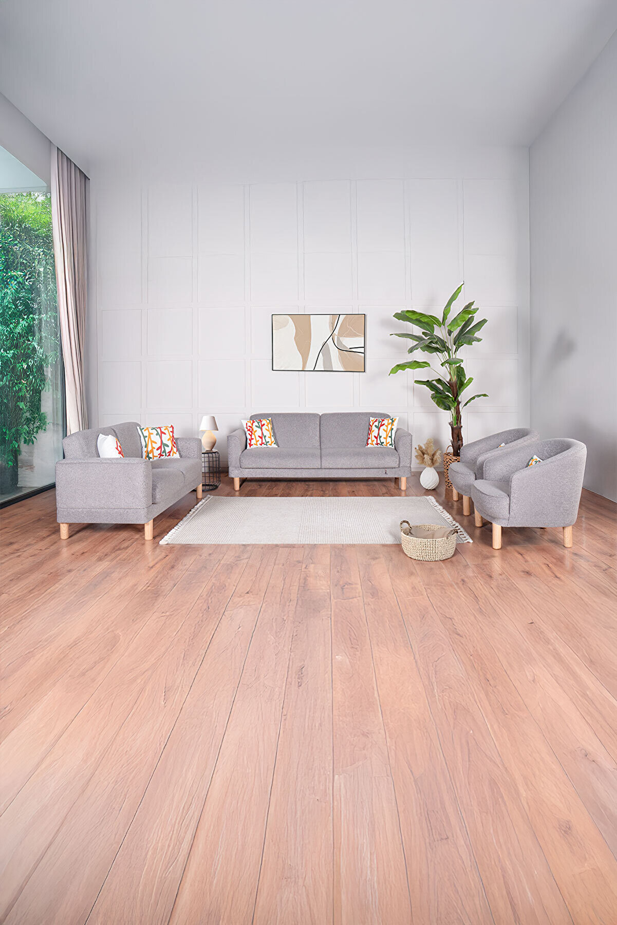 Kilim Mobilya Bohera Bohem Koltuk Takımı 3 2 1 1 Açık Gri - Fiyatı ...