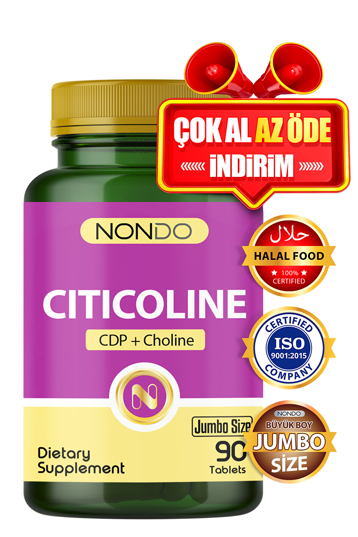 Nondo Sitikolin 90 Tablet ( Jumbo Boy Citicoline Fosfotidikolin ...