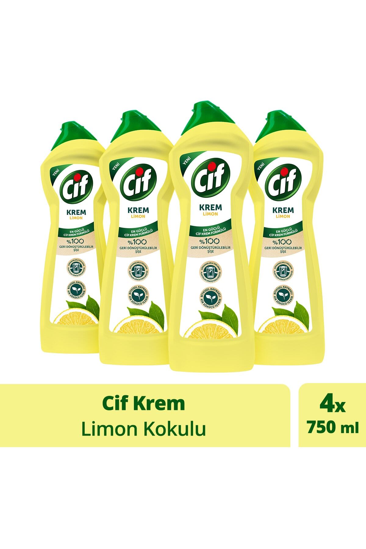 Cif Krem Yüzey Temizleyici Limon Kokulu Klor Boya Fosfat Paraben ...