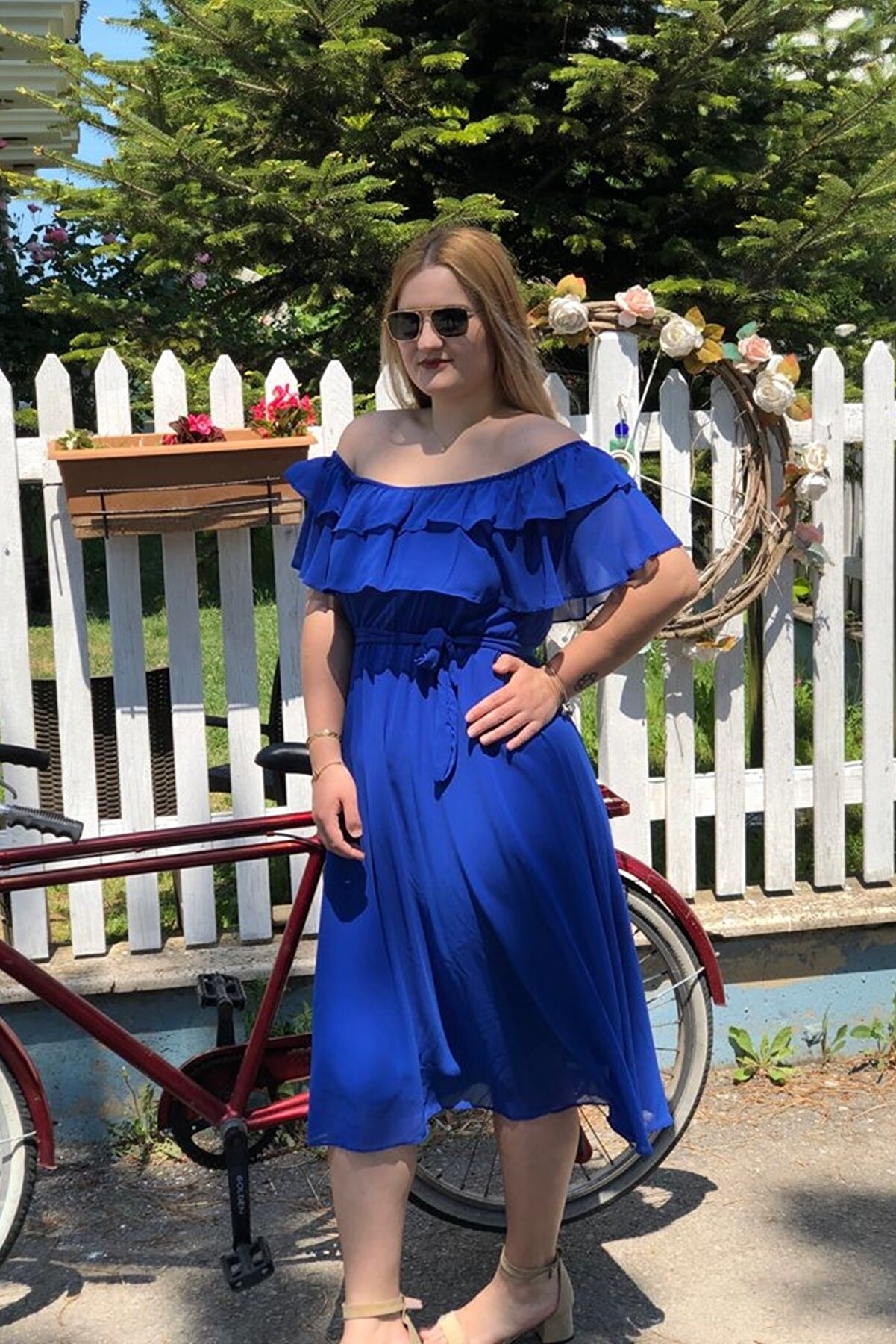 Genel Markalar Carmen Yaka Şifon Elbise Fiyatı, Yorumları - Trendyol