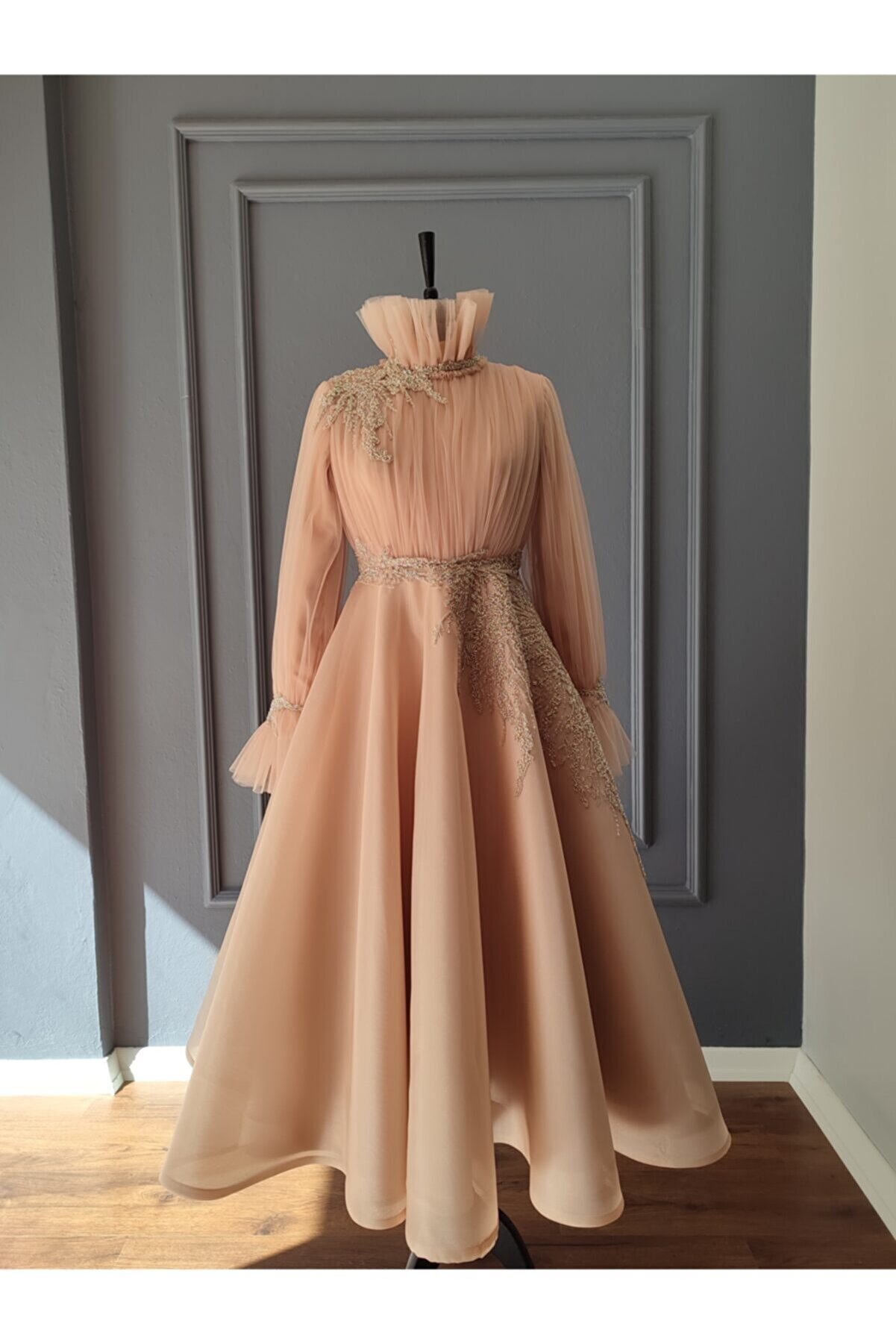 sade abiye Pudra Özel Işlemeli Tasarım Tesettür Sade Abiye Fiyatı ...